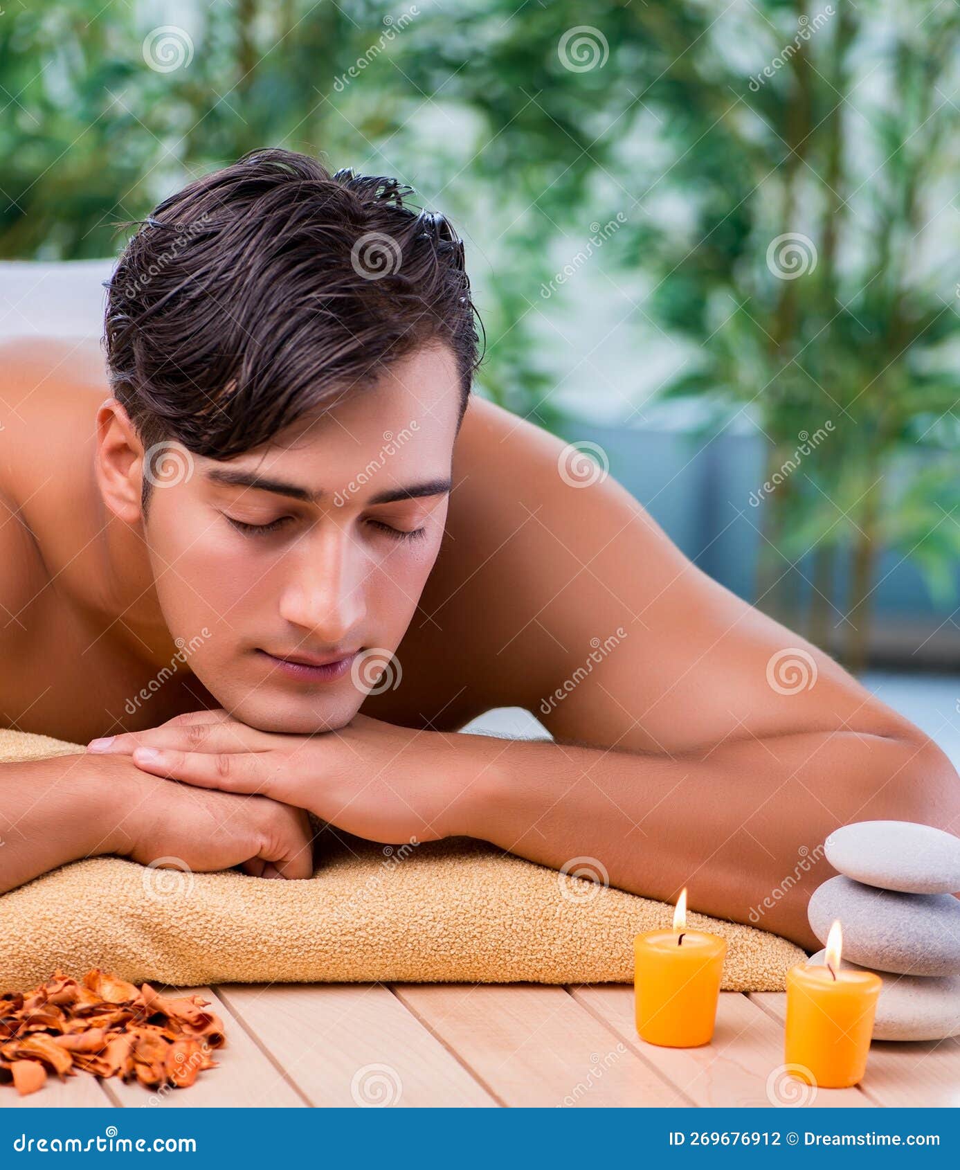 Handsome Man during Spa Session Stock Photo - Image of pretty, dayspa ...