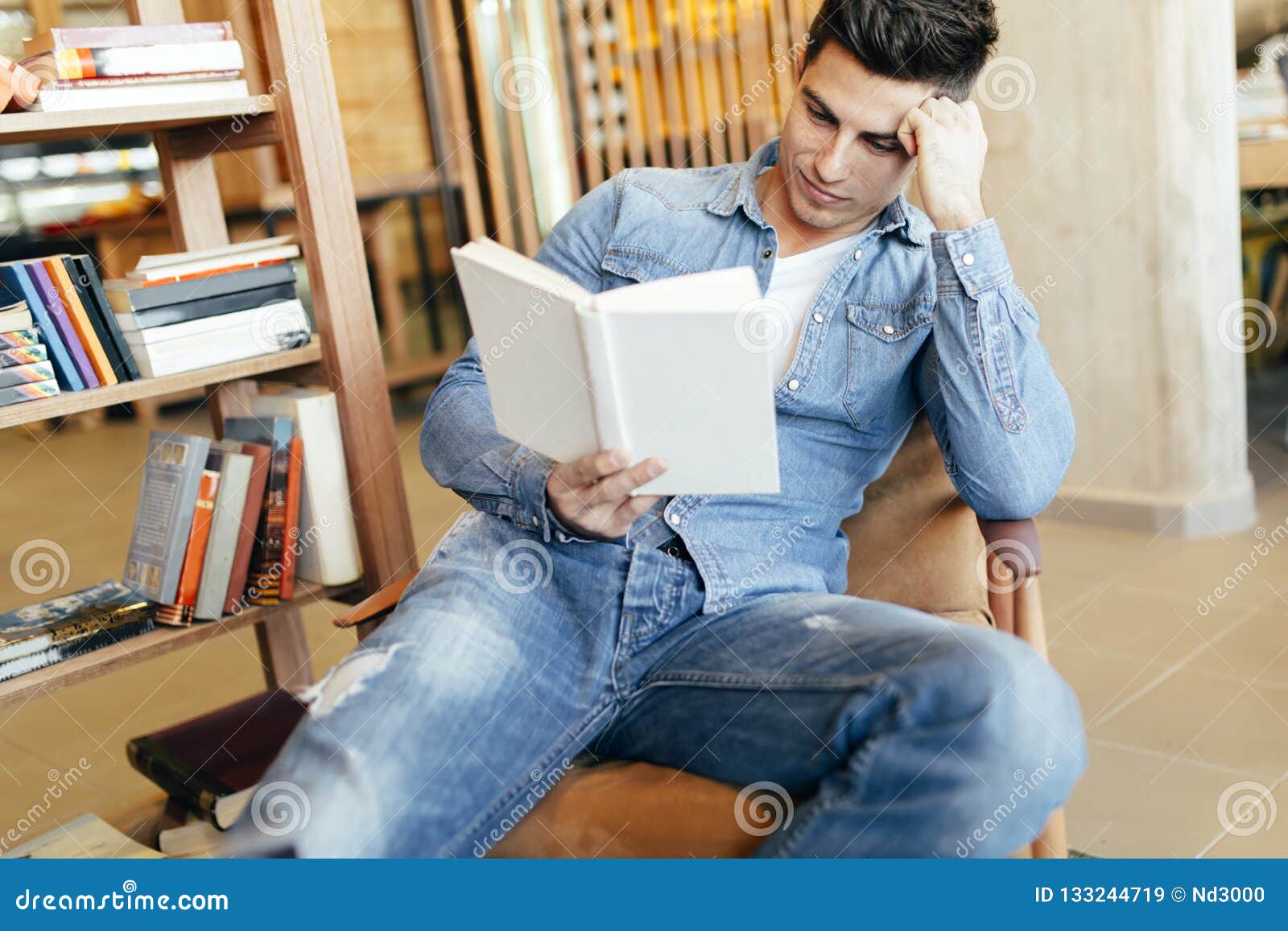 Handsome man studying stock image. Image of knowledge - 133244719