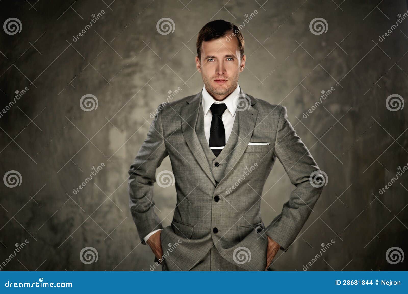 Handsome man in a suit stock photo. Image of jacket, brunette - 28681844