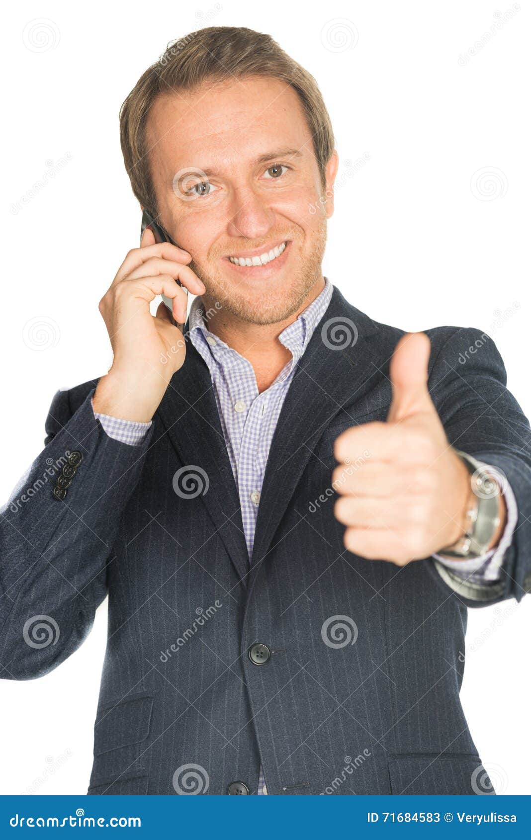 Handsome Man in Suit Speaks on the Mobile Phone Shows Thump Up Stock ... Handsome Man in Suit Speaks on the Mobile Phone Shows Thump Up Stock ...