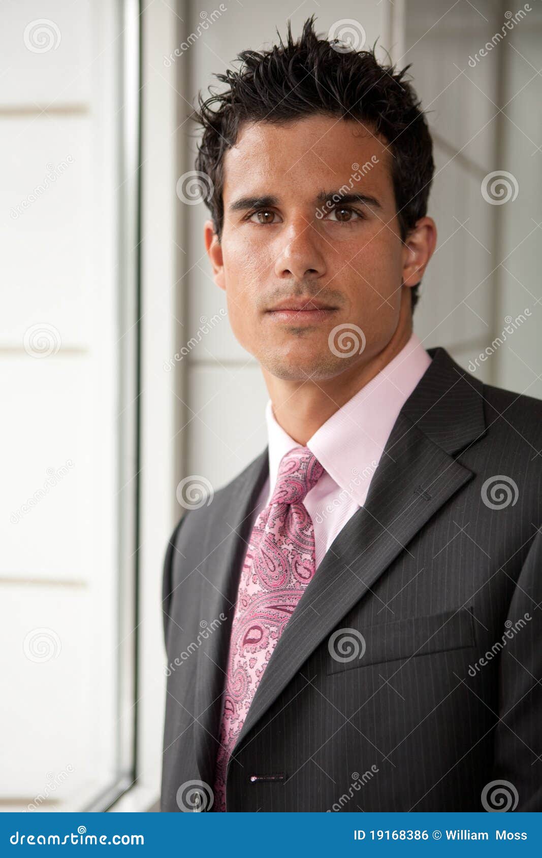 Handsome Man in Suit and Tie by Window Stock Photo - Image of strength ...