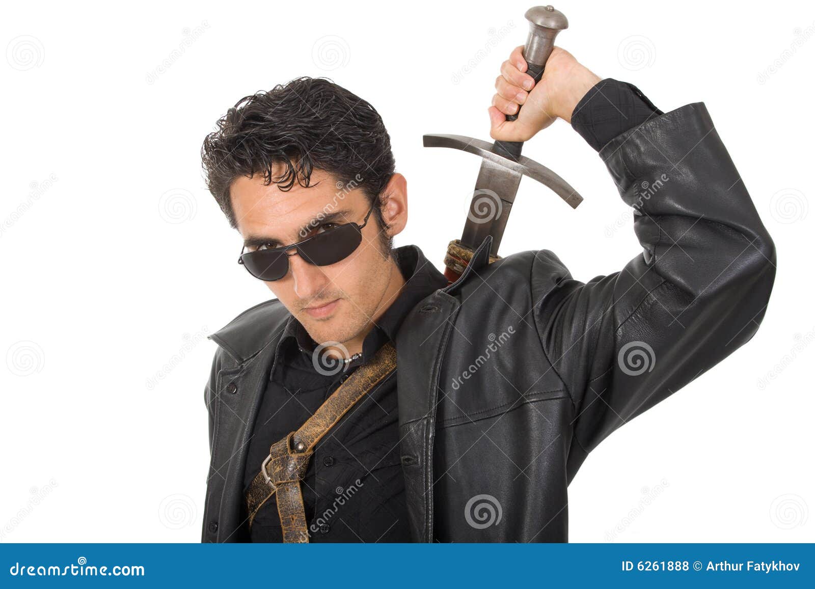 Handsome man with sword stock photo. Image of fighting - 6261888