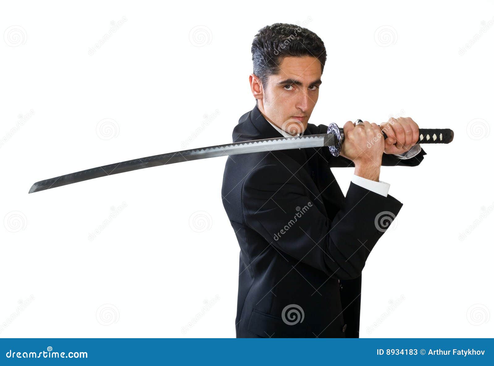 Handsome man with sword. stock image. Image of martial - 8934183