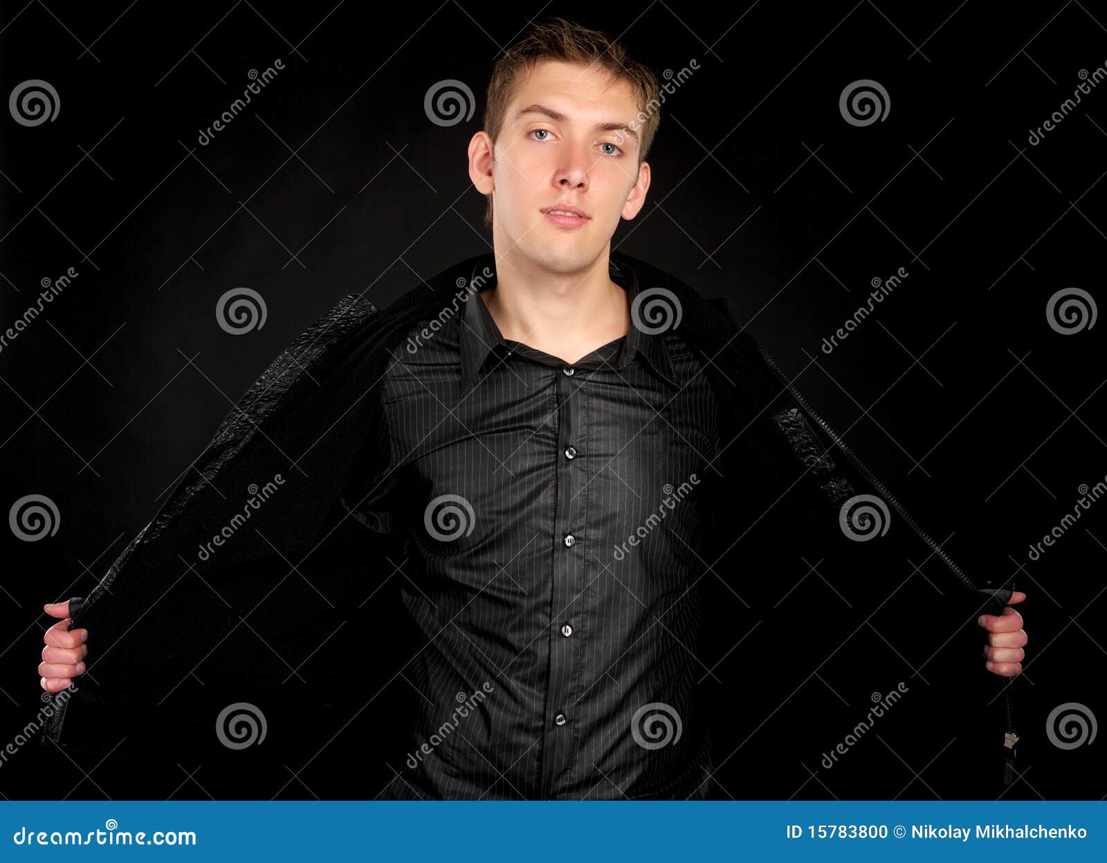 Handsome Man Takes Off His Jacket Stock Photo - Image of contemporary ...