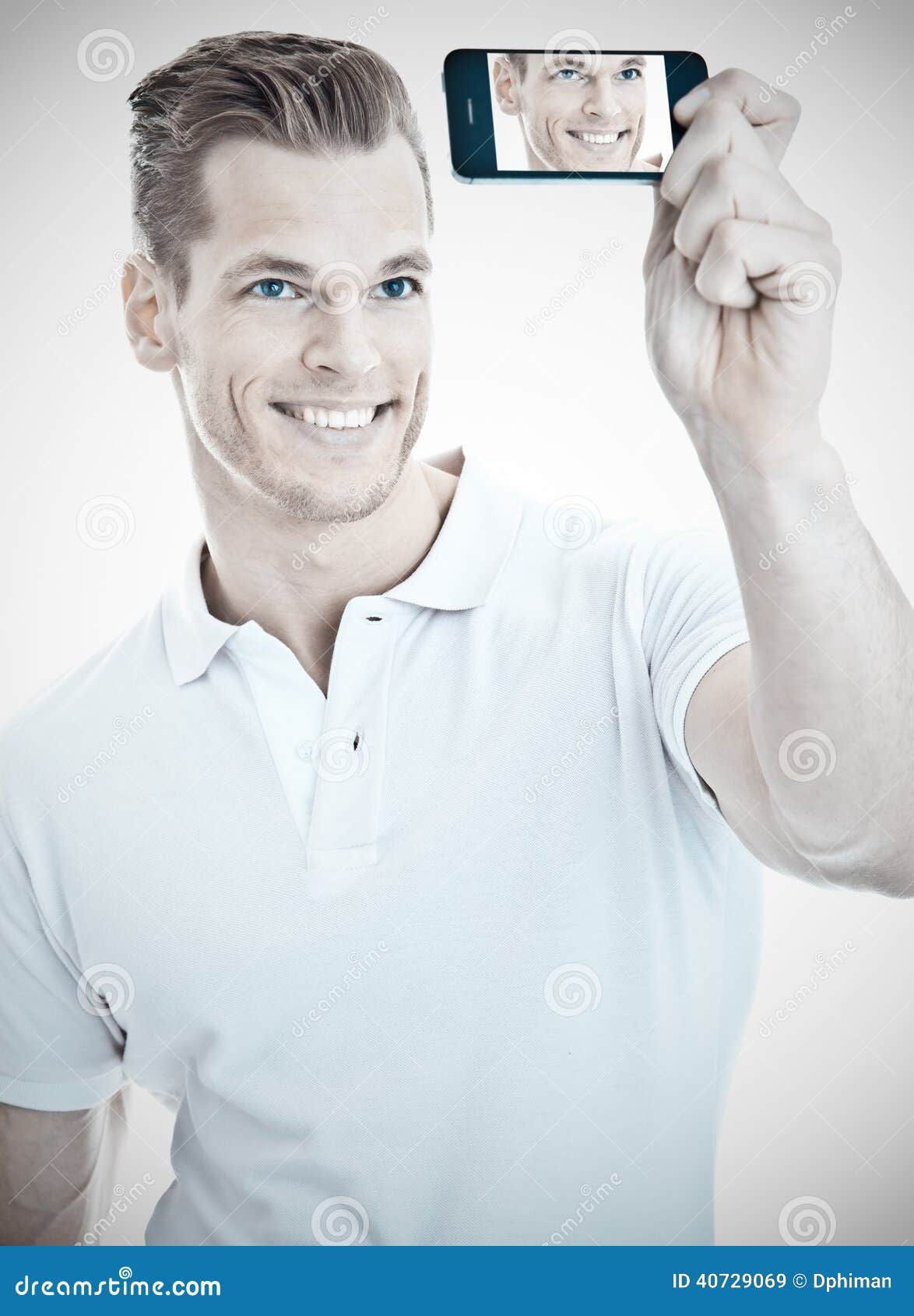 Handsome Man Taking A Selfie Stock Image Image Of Posing Selfie