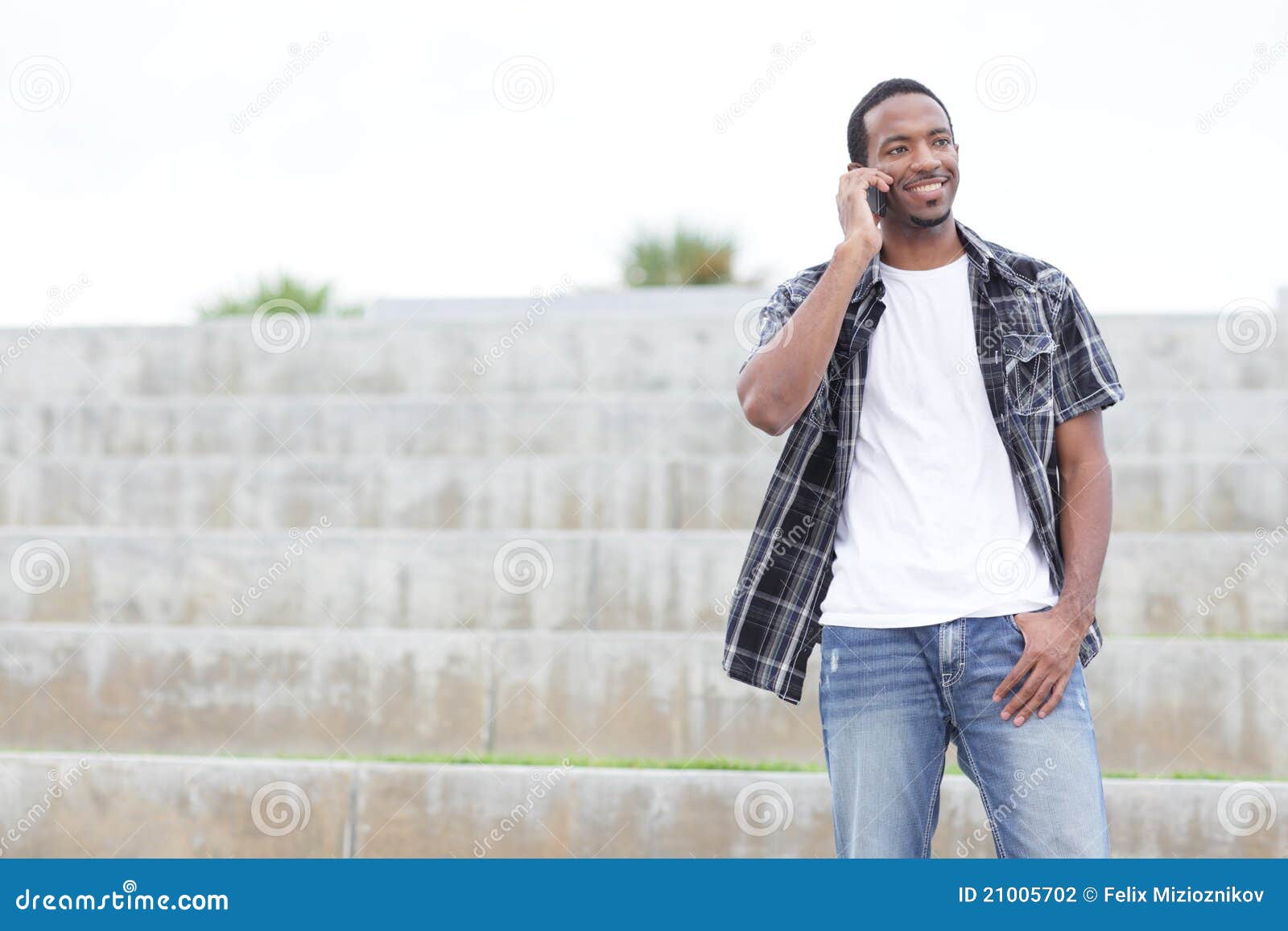 Handsome Man Talking on a Cellphone Stock Photo - Image of casual ...