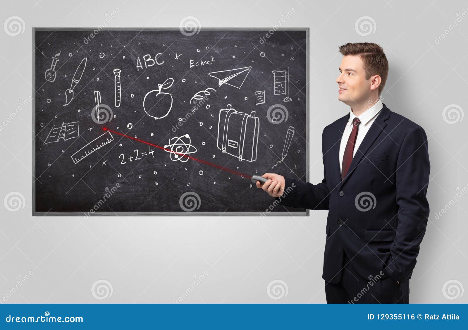 Handsome Man Teaching in Classroom Stock Photo - Image of elegant ...