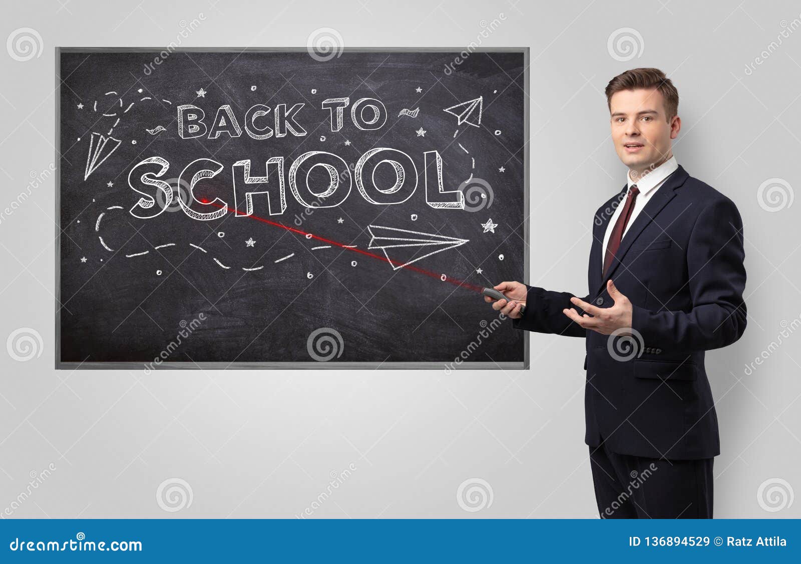 Handsome Man Teaching in Classroom Stock Image - Image of business ...
