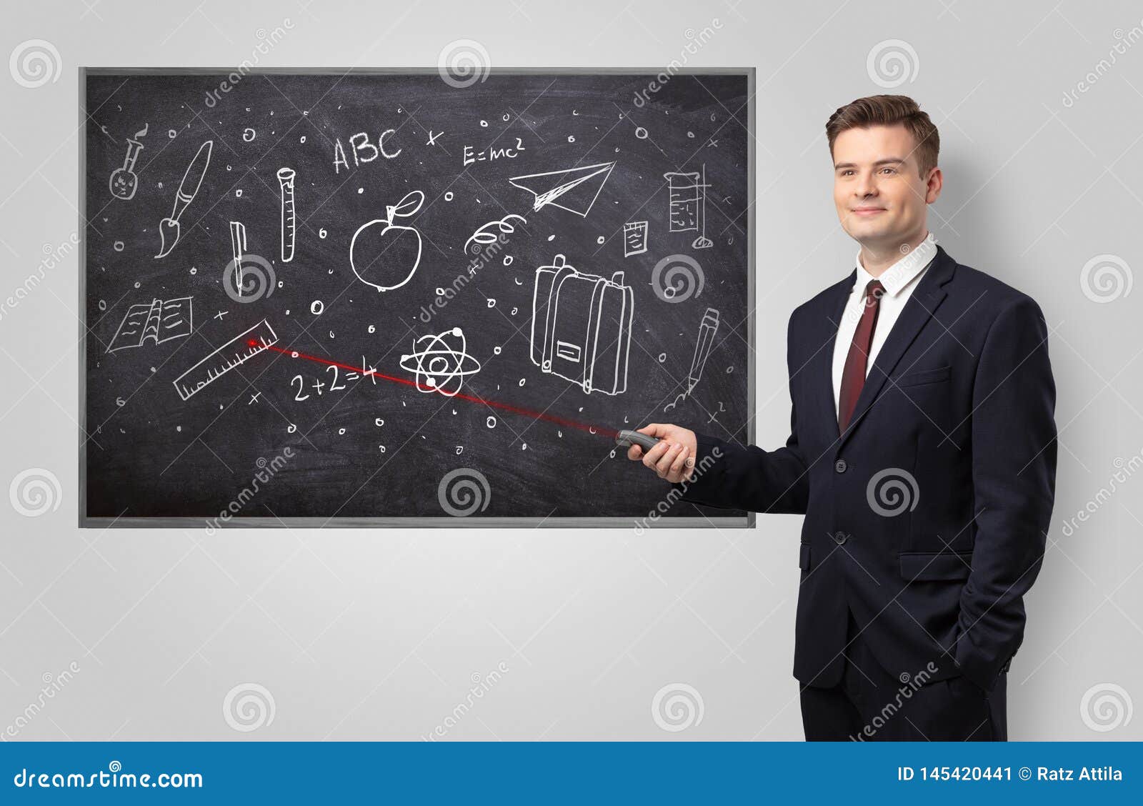 Handsome Man Teaching in Classroom Stock Image - Image of portrait ...