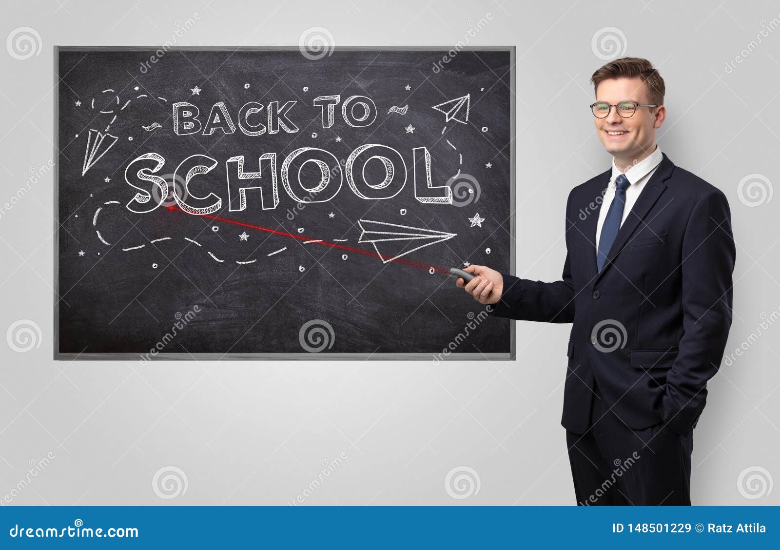 Handsome Man Teaching in Classroom Stock Image - Image of portrait ...
