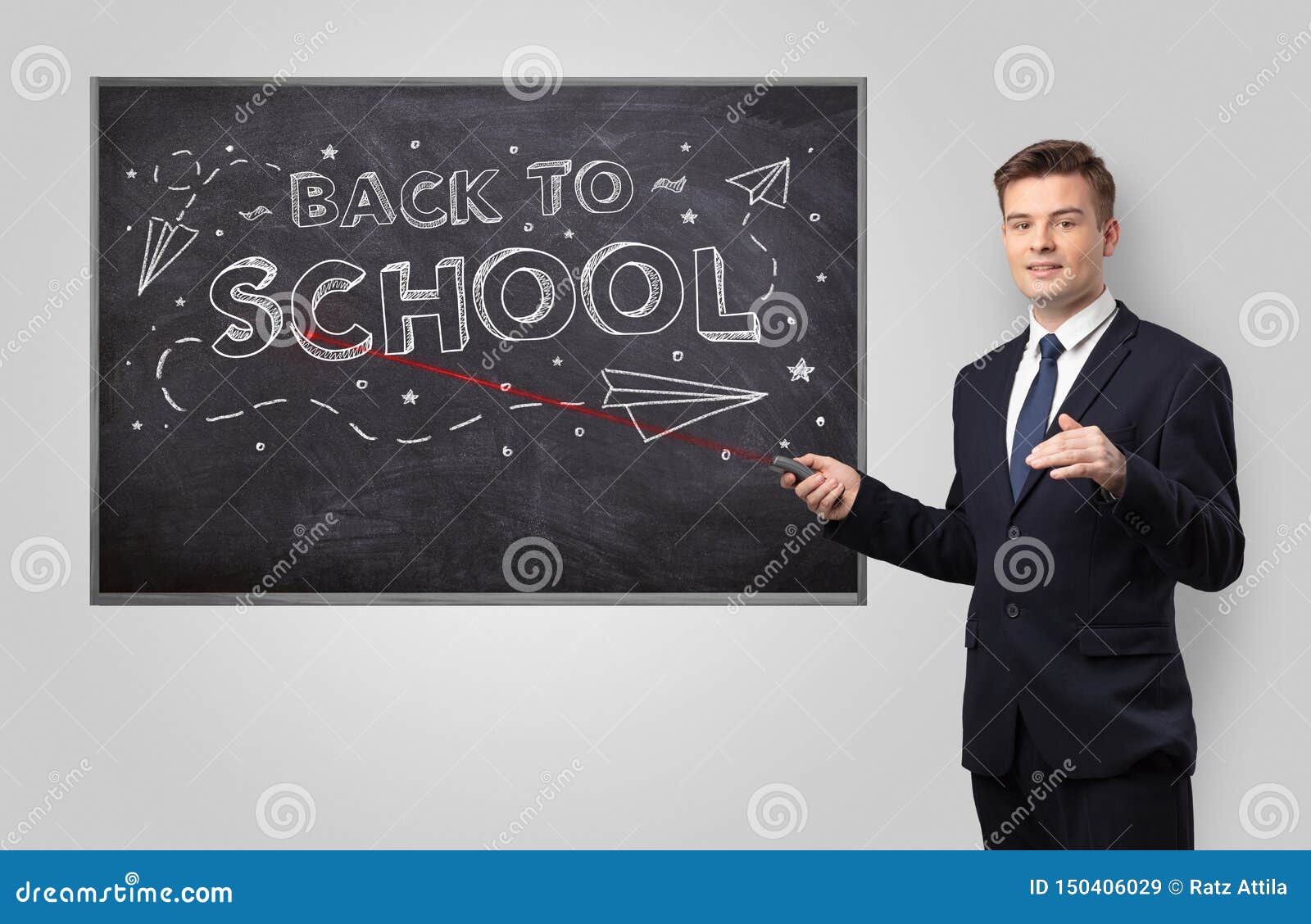 Handsome Man Teaching in Classroom Stock Image - Image of handsome ...