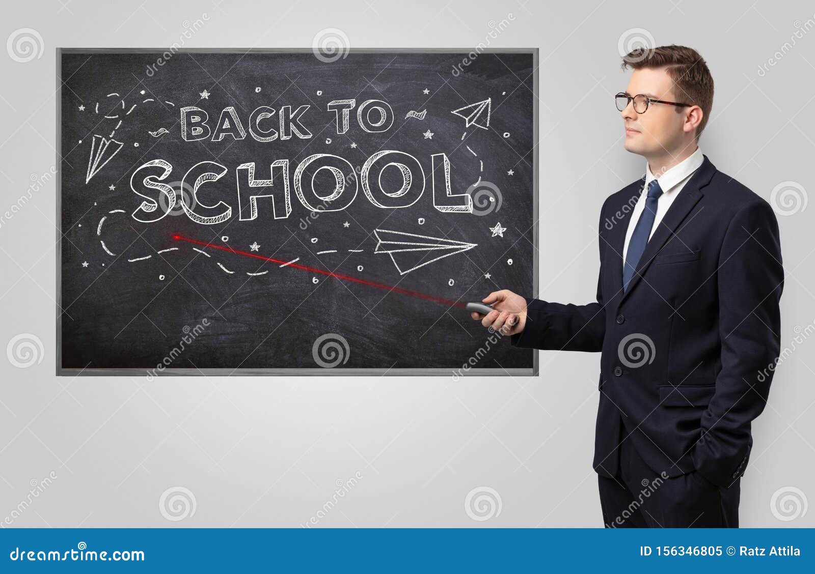 Handsome Man Teaching in Classroom Stock Image - Image of portrait ...