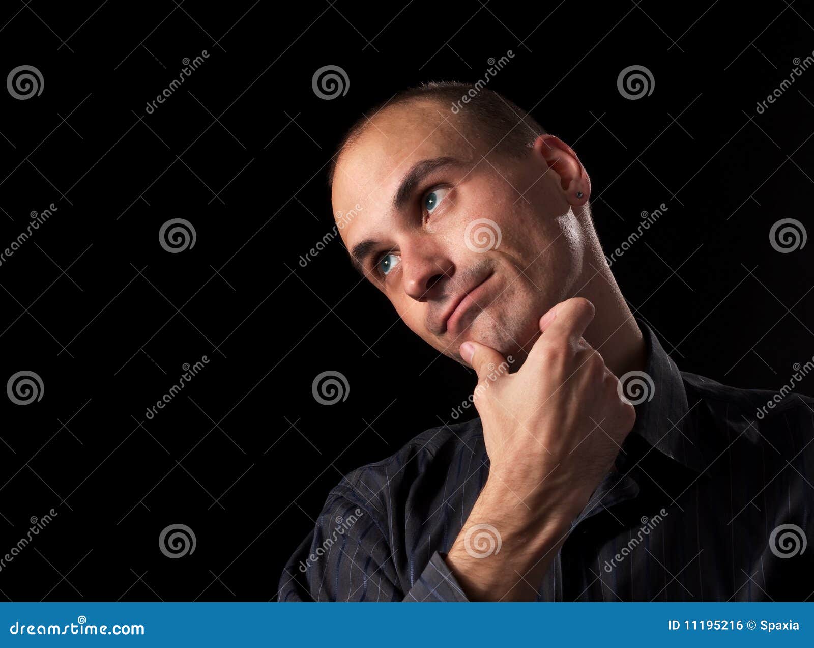 Handsome man thinking stock photo. Image of person, think - 11195216