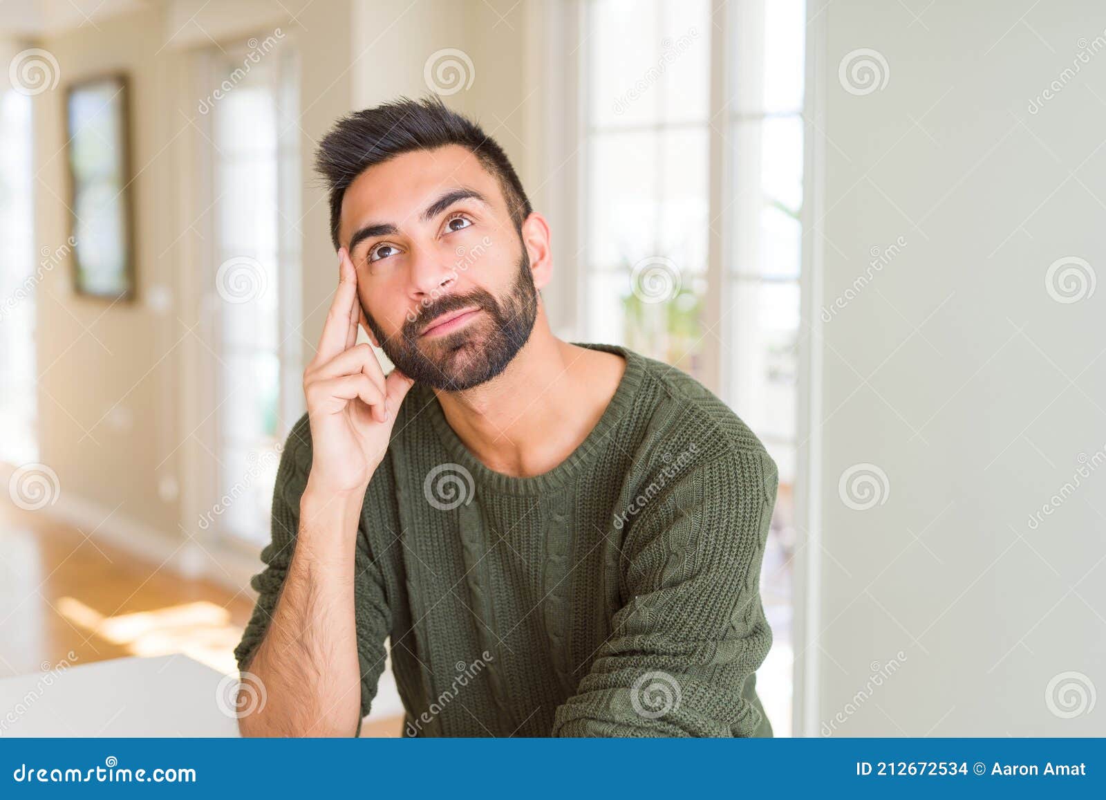 Handsome Man Thinking Confused about Doubt, Questioning an Idea Stock ...