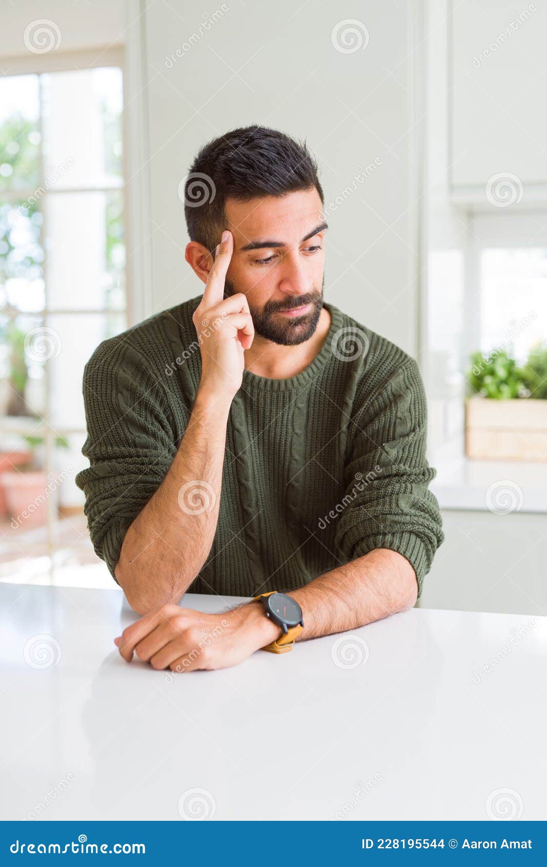 Handsome Man Thinking Confused about Doubt, Questioning an Idea Stock ...