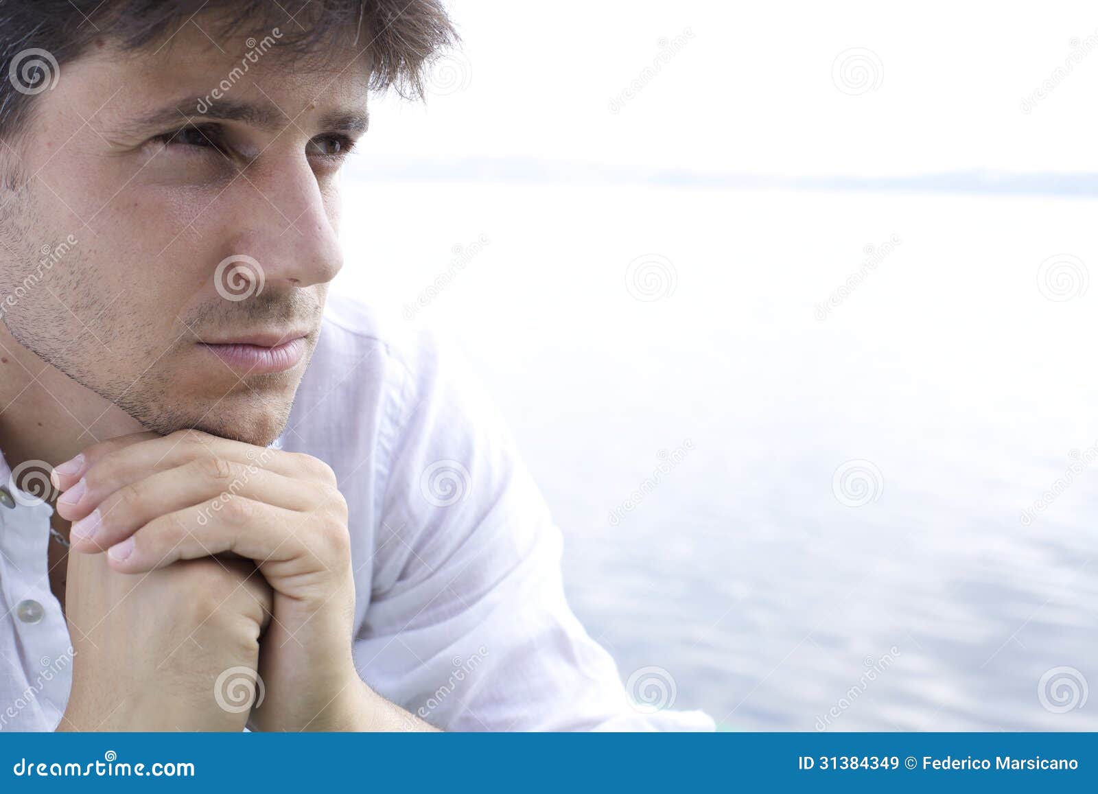 Handsome man thinking stock image. Image of handsome - 31384349