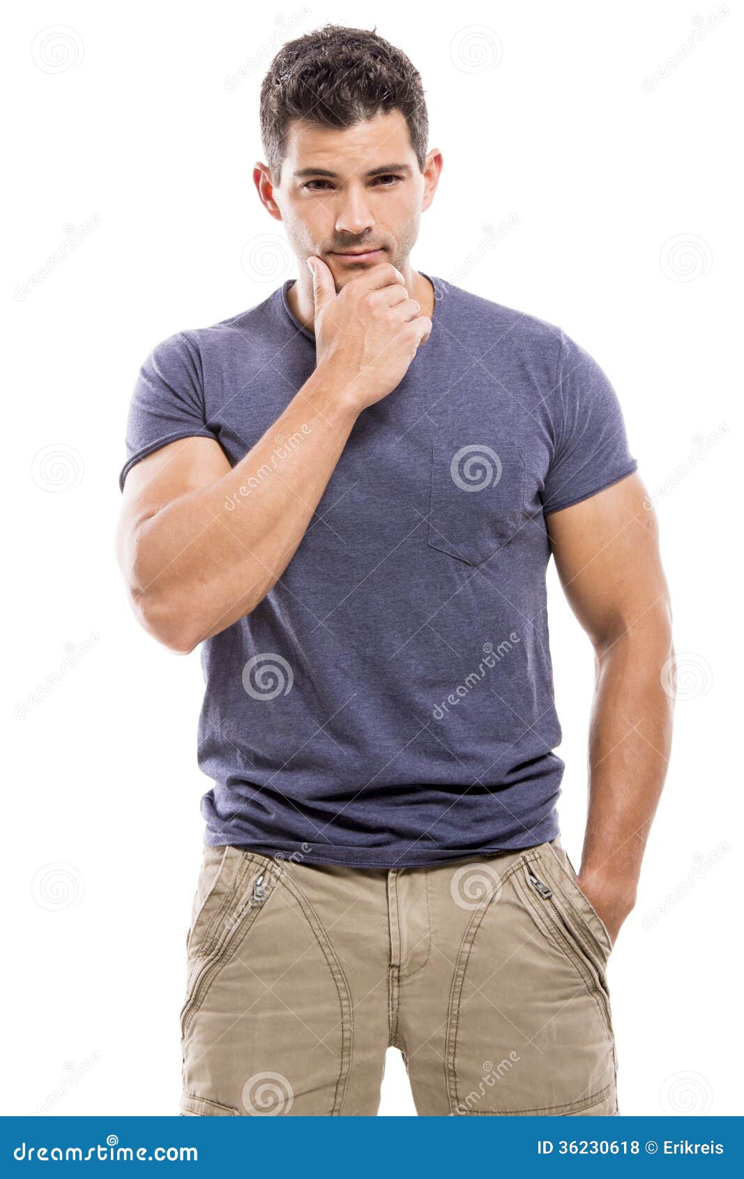 Handsome man thinking stock photo. Image of male, adult - 36230618