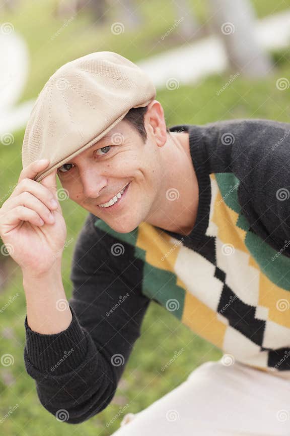 Handsome Man Tipping His Hat Stock Image - Image of composition, mature ...