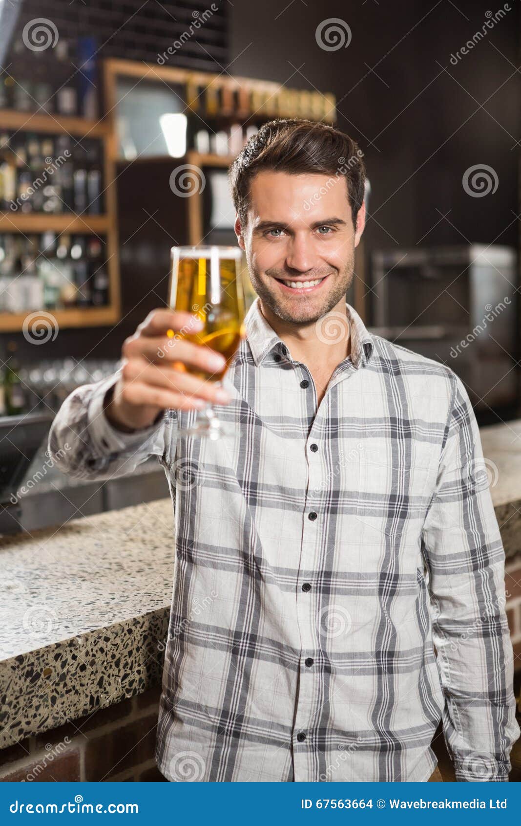 Handsome Man Toasting with a Pint Stock Photo - Image of pleasure ...