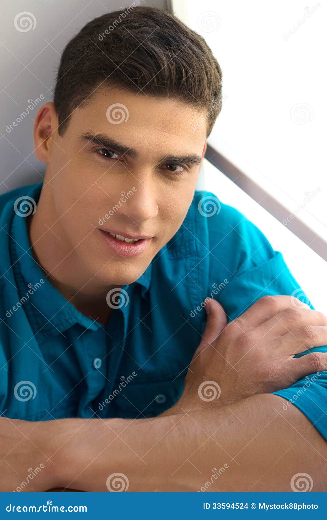 Handsome man. stock photo. Image of beauty, smile, enjoyment - 33594524