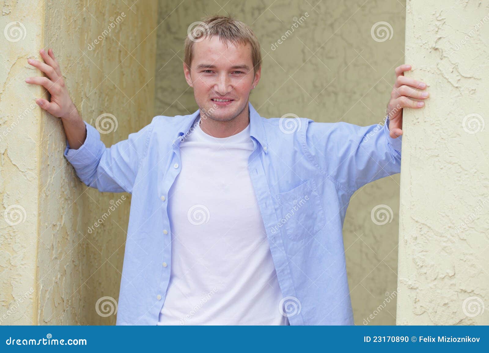 Handsome Man between Two Walls Stock Photo - Image of model, skinny ...