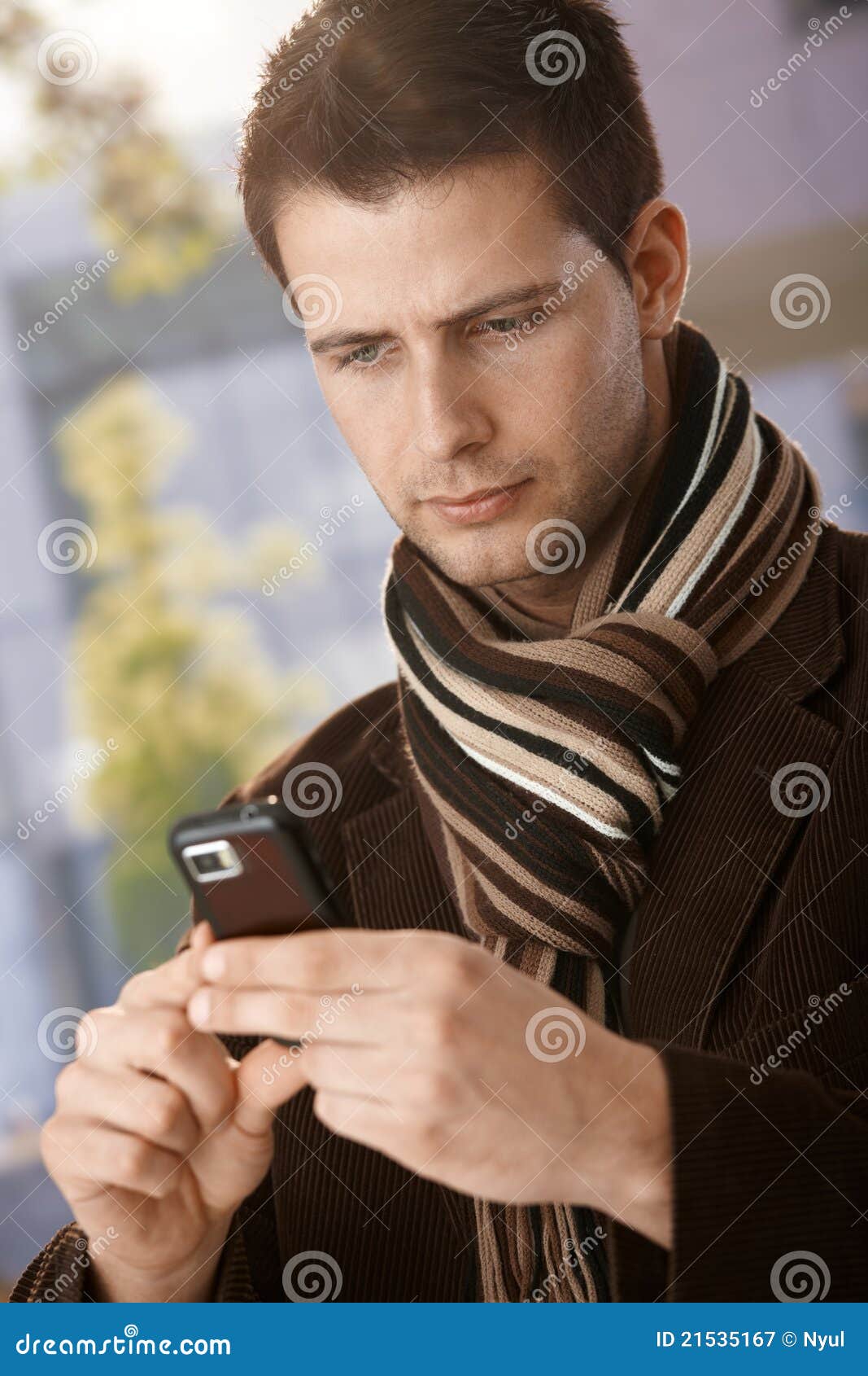 Handsome Man Using Mobile Phone Stock Image - Image of mobilephone ...