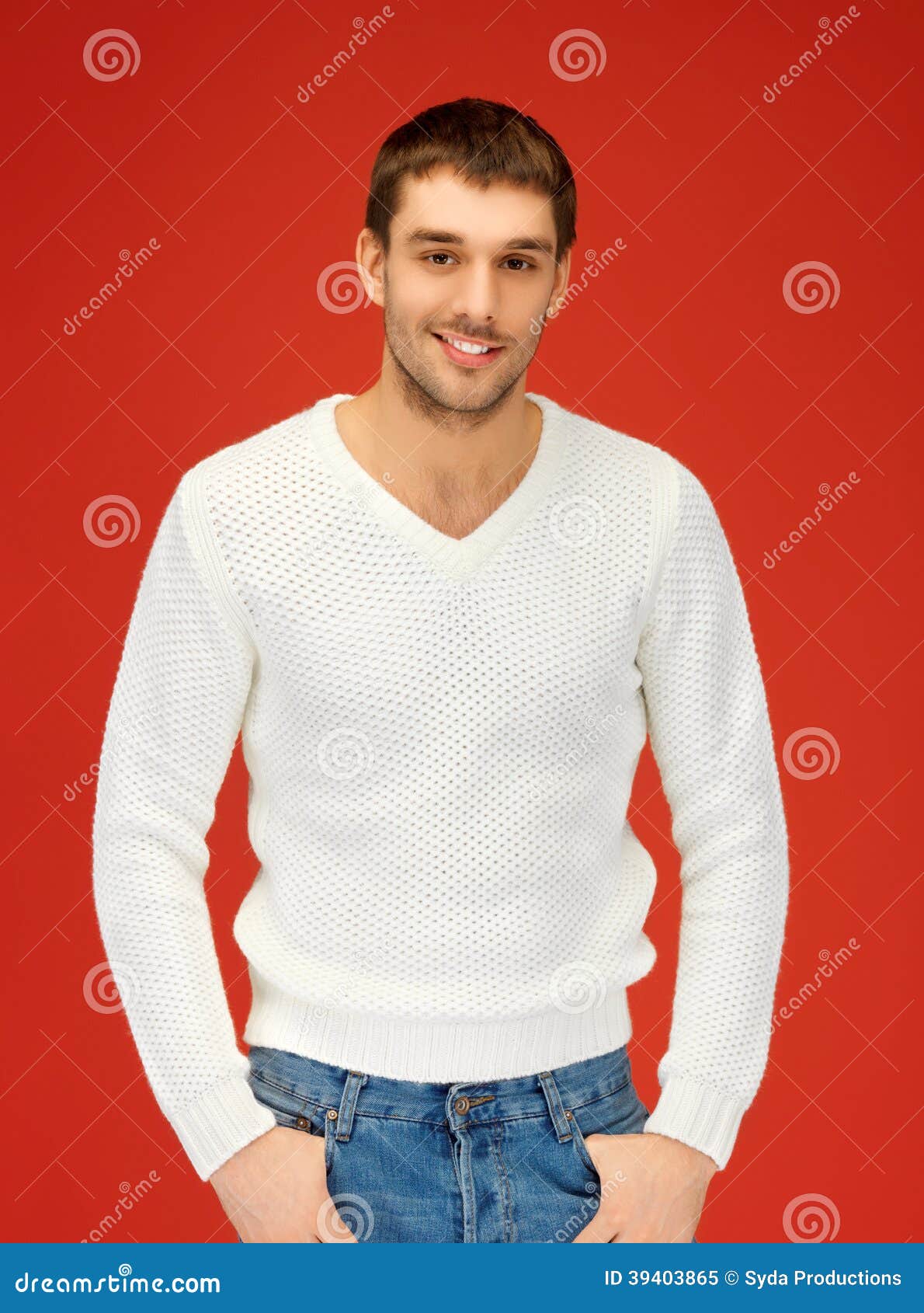 Handsome Man in Warm Sweater Stock Image - Image of joyful, comfort ...
