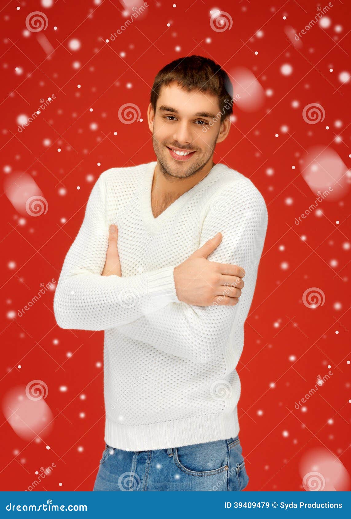 Handsome Man in Warm Sweater Stock Image - Image of carefree, lifestyle ...