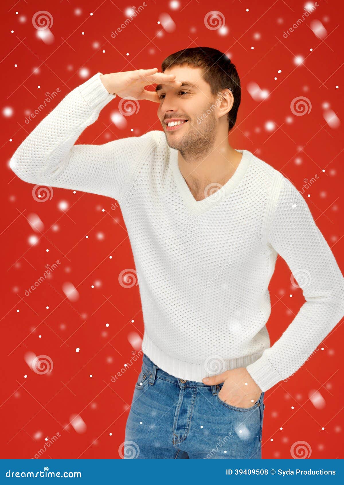 Handsome Man in Warm Sweater Stock Photo - Image of people, hand: 39409508