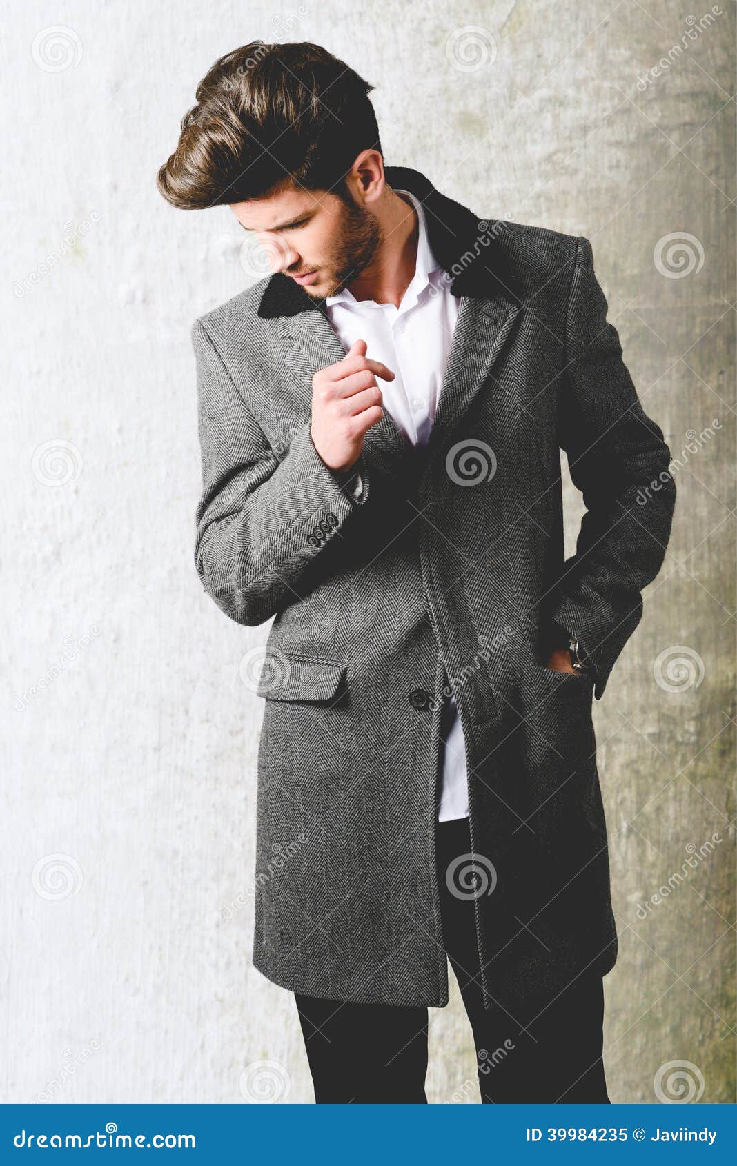 Handsome man wearing coat stock image. Image of male - 39984235