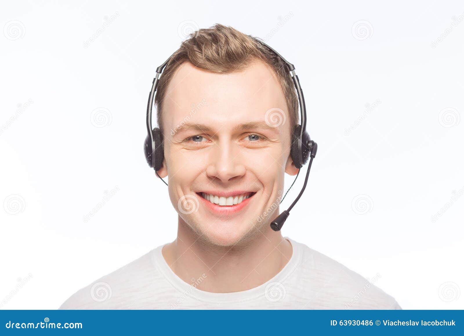Handsome Man Wearing a Headset Stock Photo - Image of pavilion ...