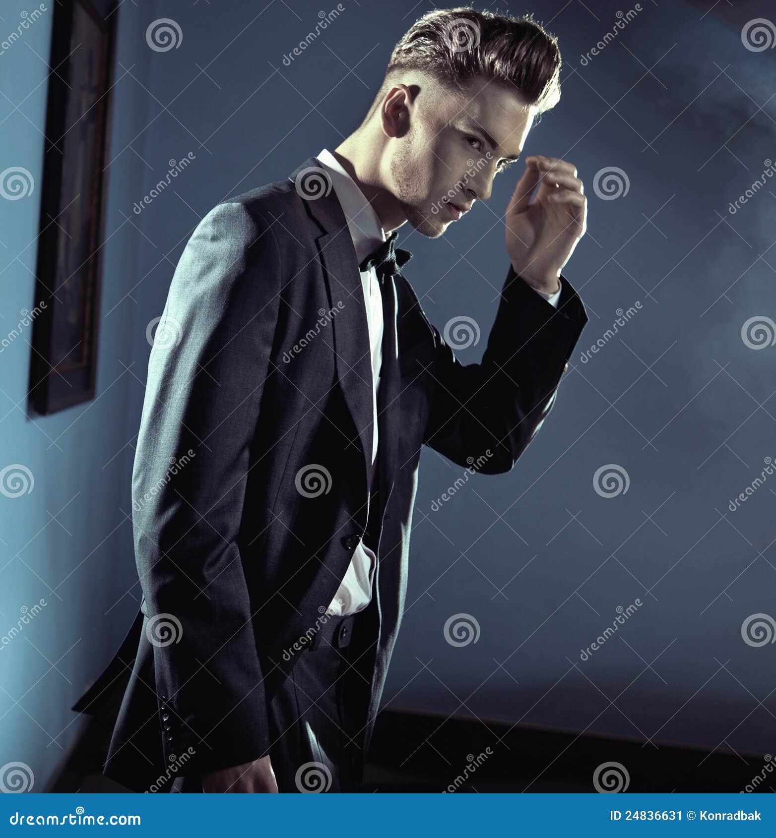 Handsome man wearing suit stock image. Image of holding - 24836631