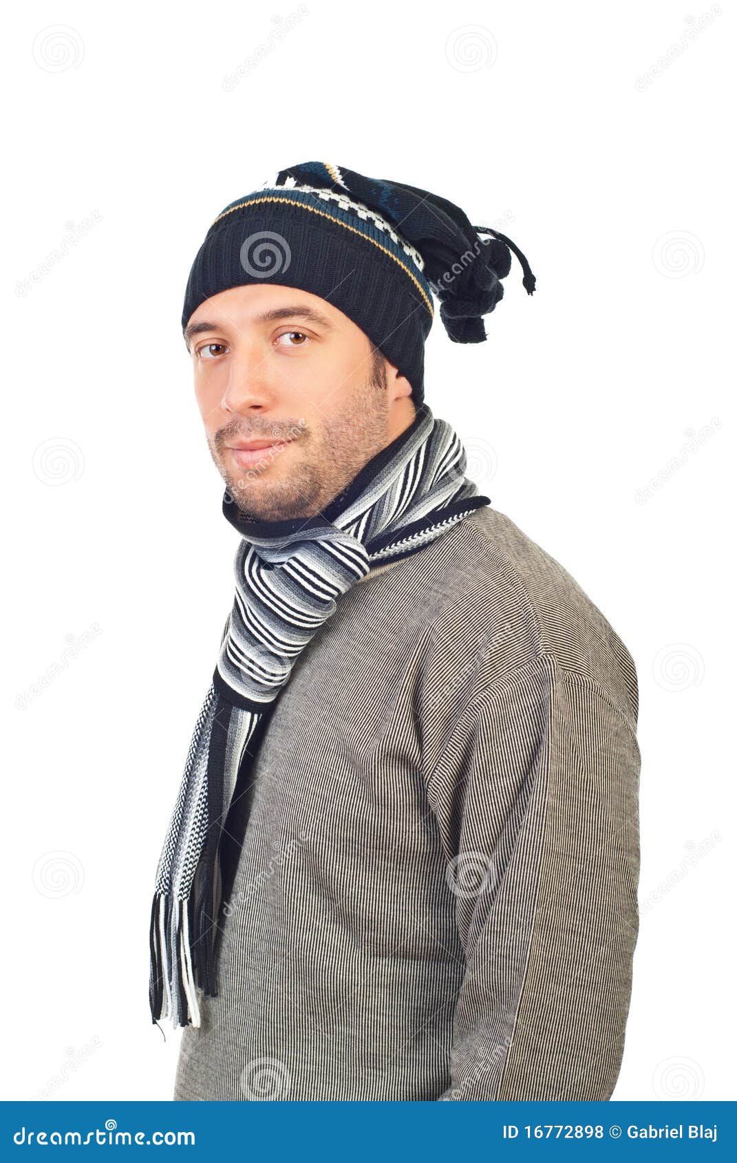 Handsome Man in Winter Clothes Stock Photo - Image of posing, pose ...