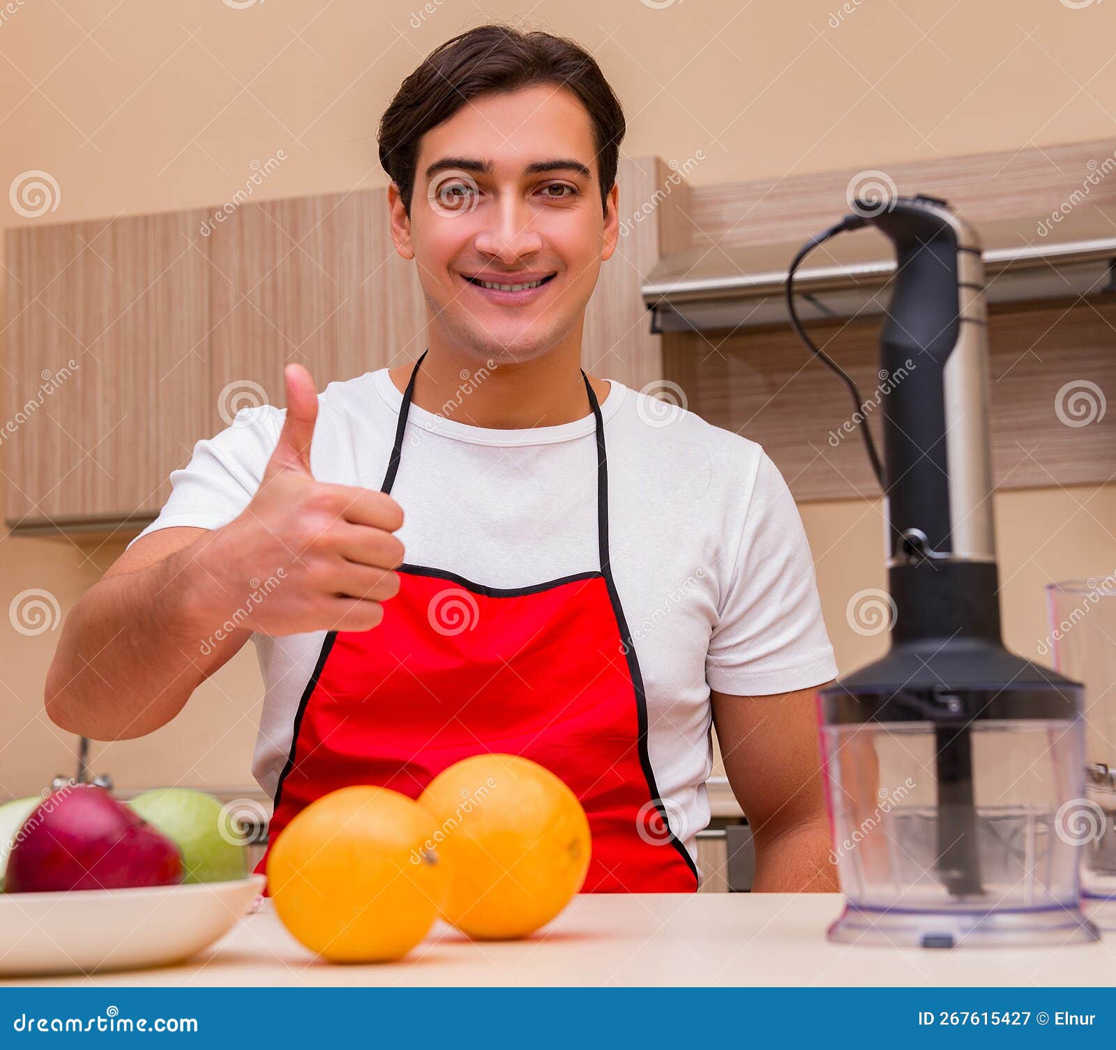 Handsome Man Working at the Kitchen Stock Image - Image of kitchen ...