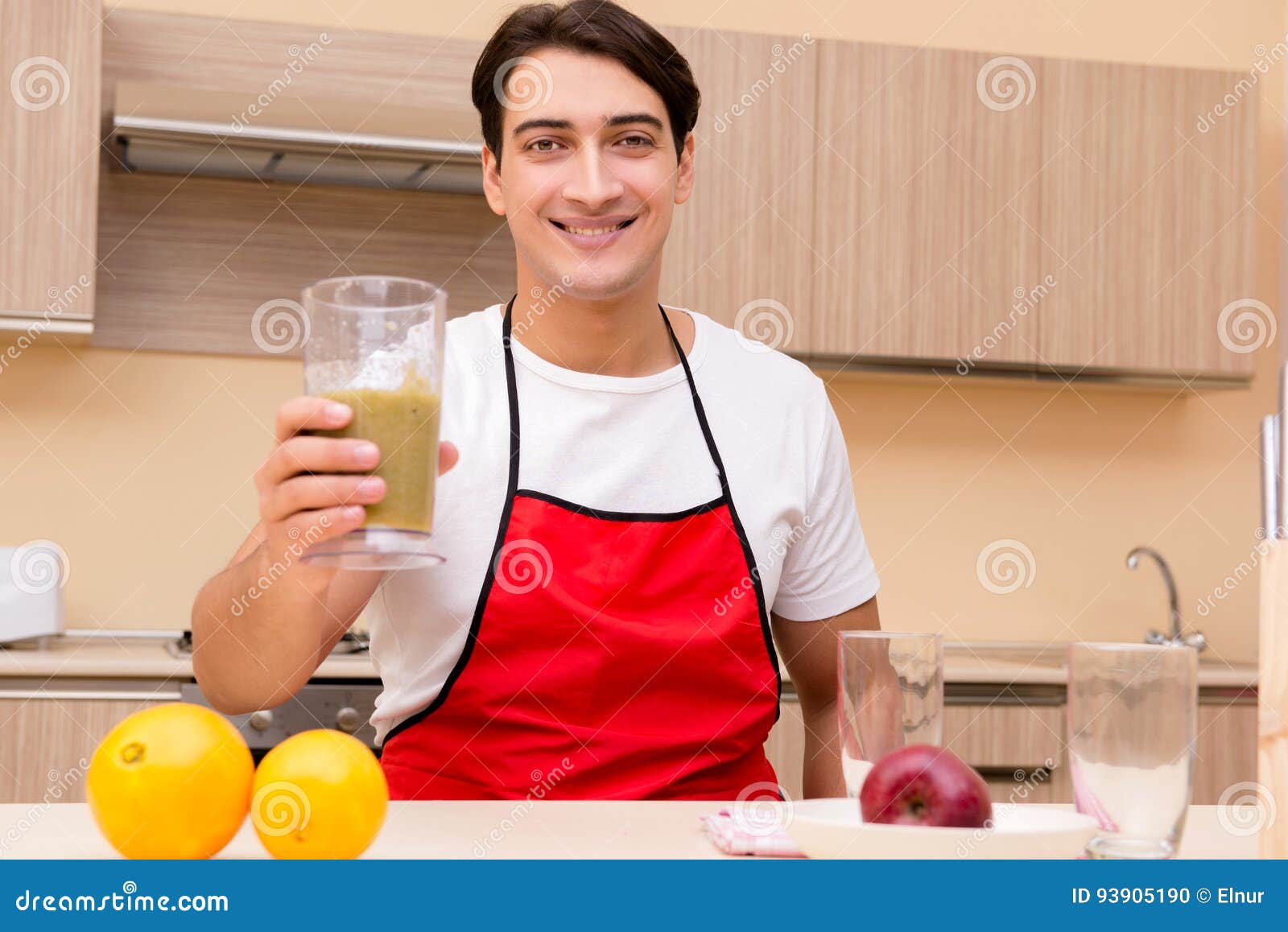 The Handsome Man Working at the Kitchen Stock Photo - Image of kitchen ...