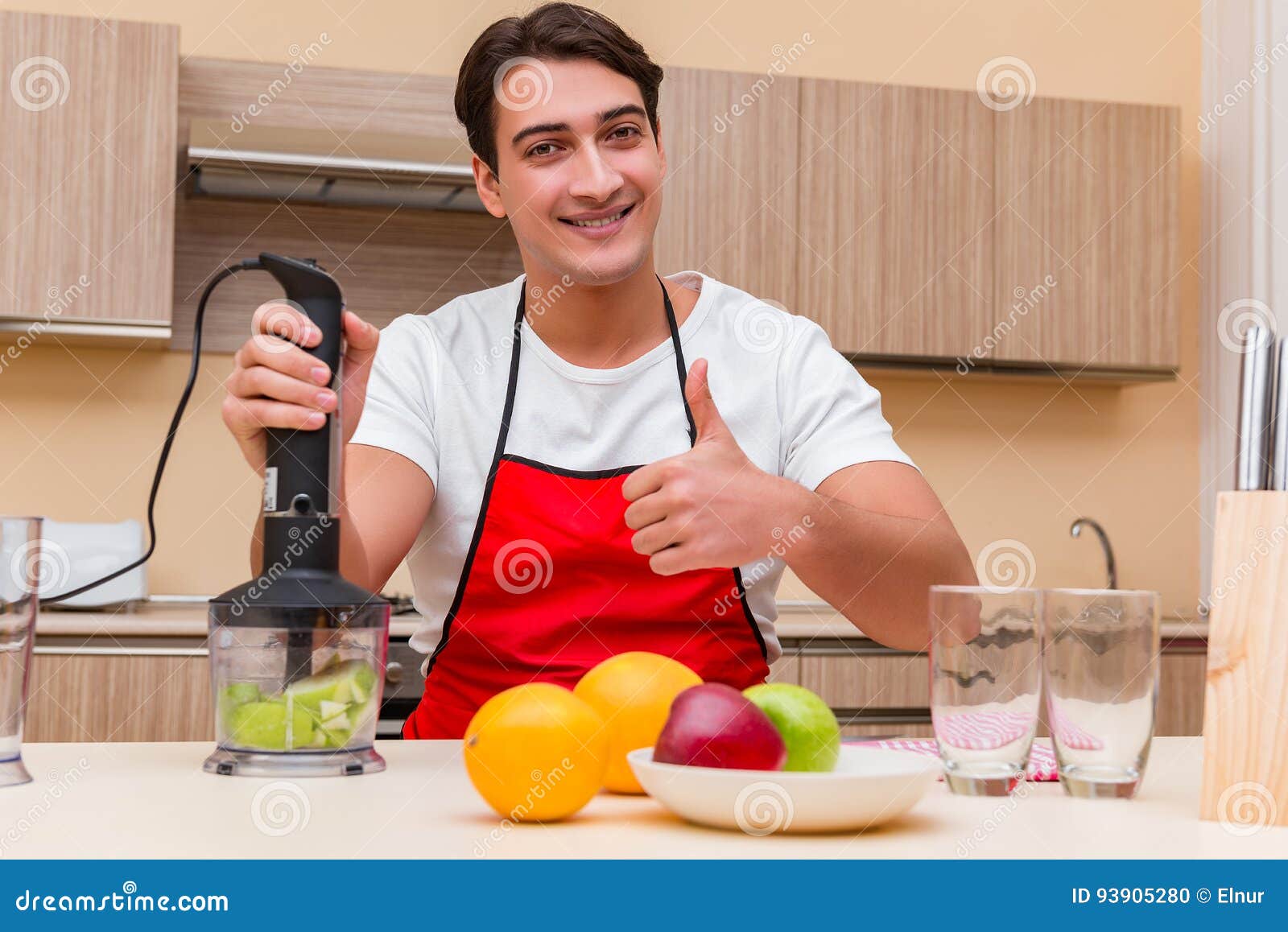 The Handsome Man Working at the Kitchen Stock Photo - Image of gourmet ...
