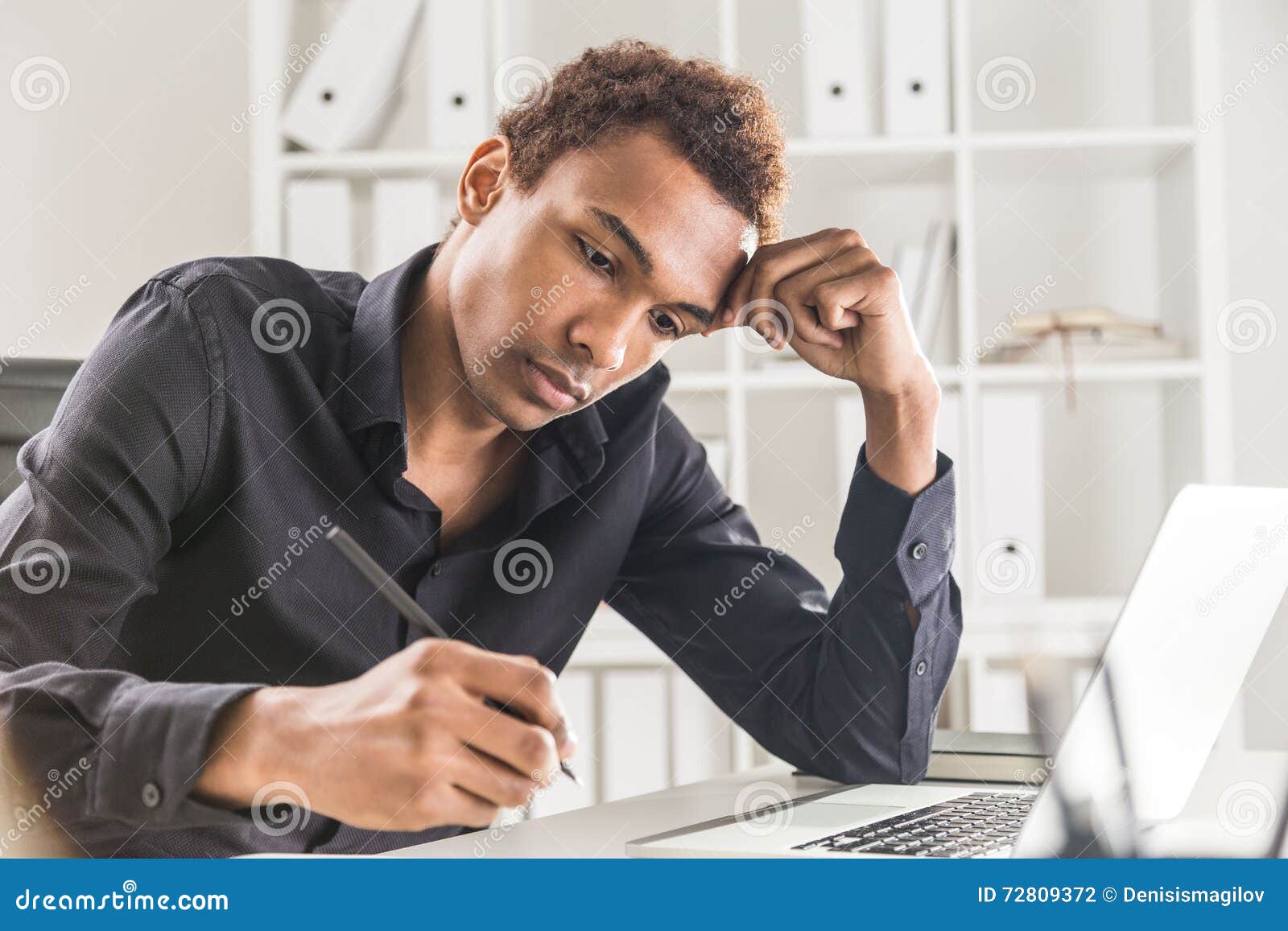 Handsome Man Working on Project Stock Photo - Image of businessperson ...