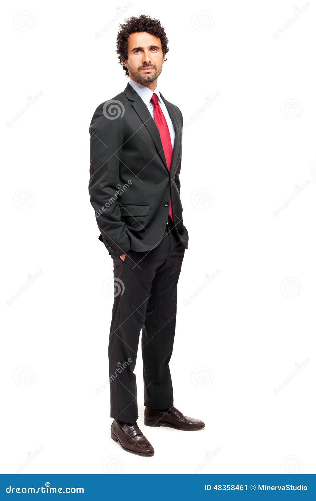 Handsome Manager Full Length Isolated on White Stock Image - Image of ...