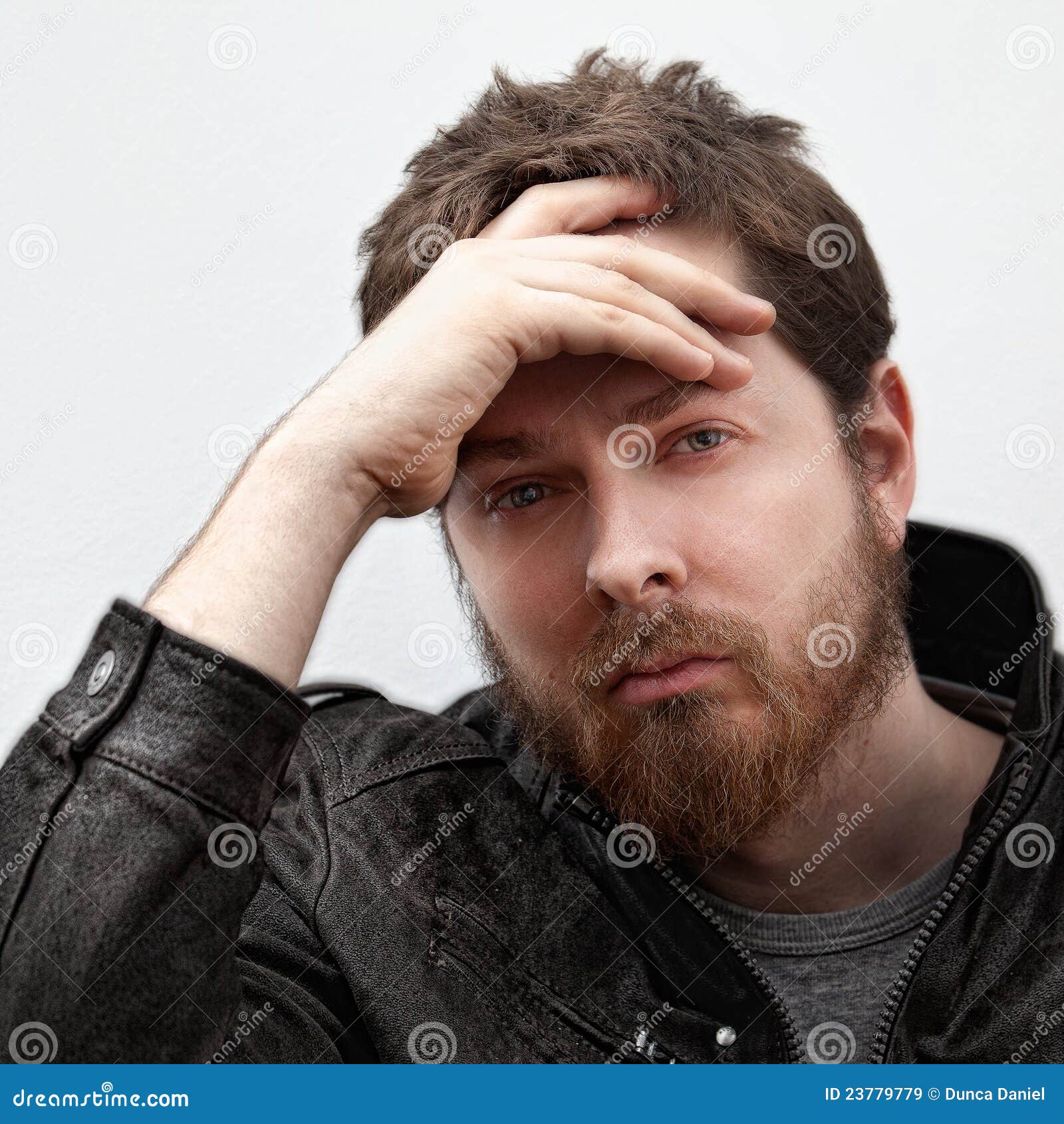 Handsome Masculine Man with Deep Eyes Stock Image - Image of leather ...