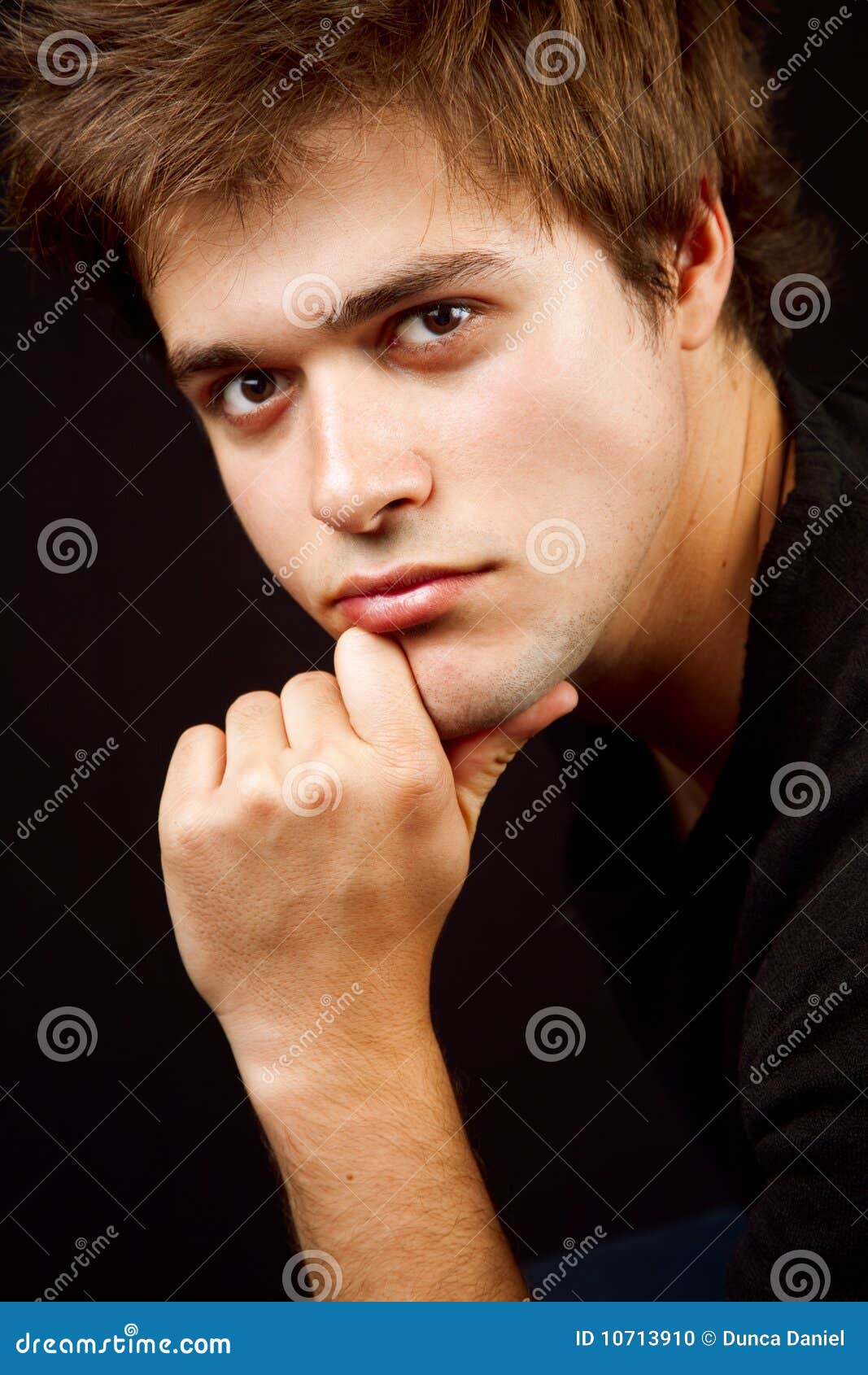Young Handsome Guy with Clean Face Stock Photo - Image of dark, fresh ...