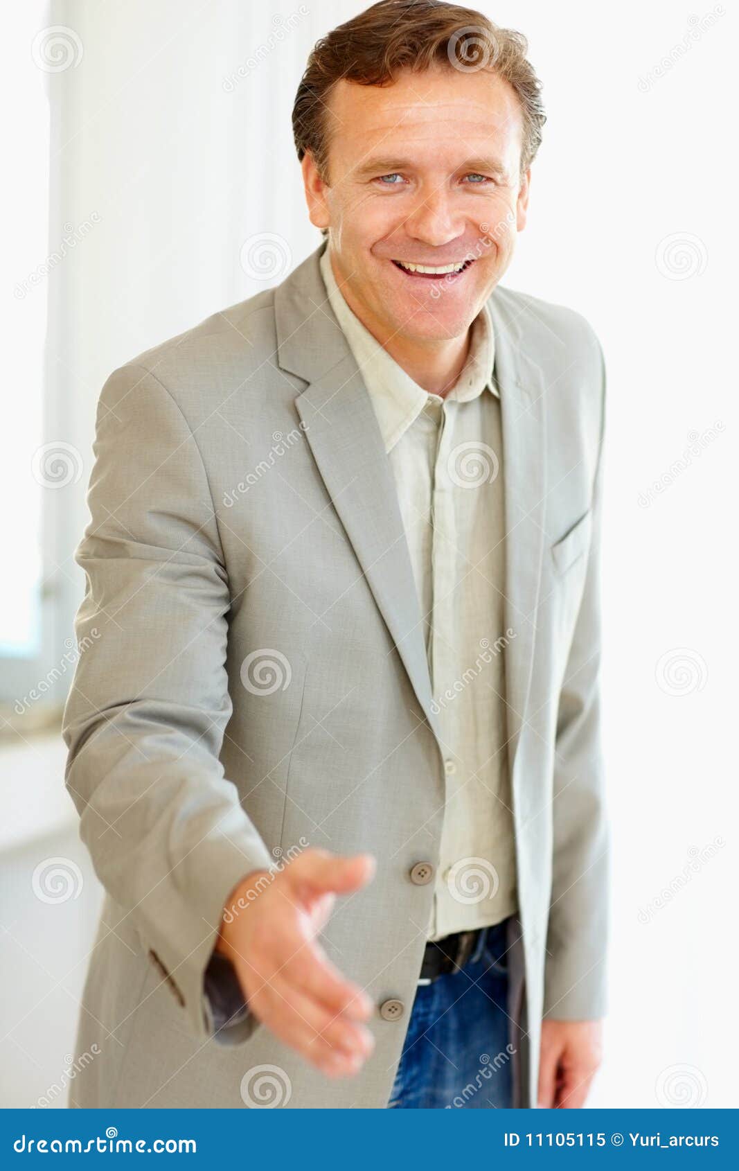 Handsome Mature Business Man Offering a Handshake Stock Image - Image ...