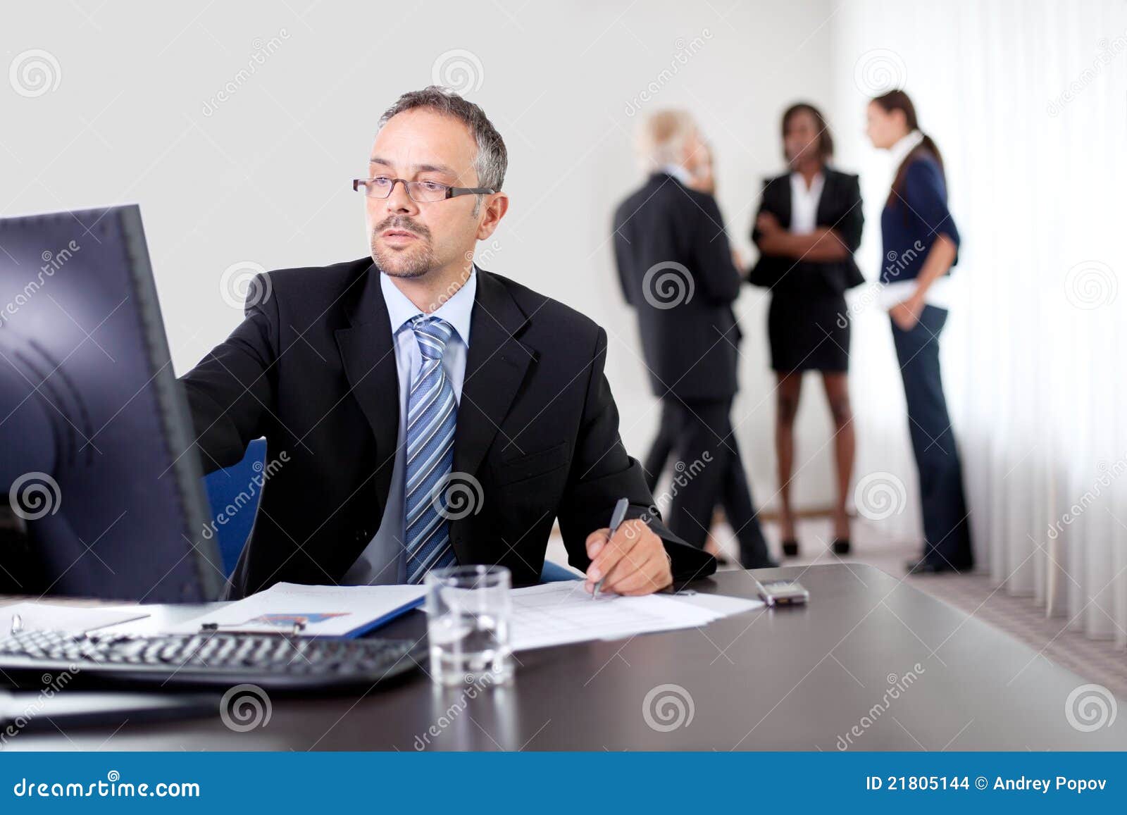 Handsome Mature Business Man Writing Notes Stock Photo - Image of life ...