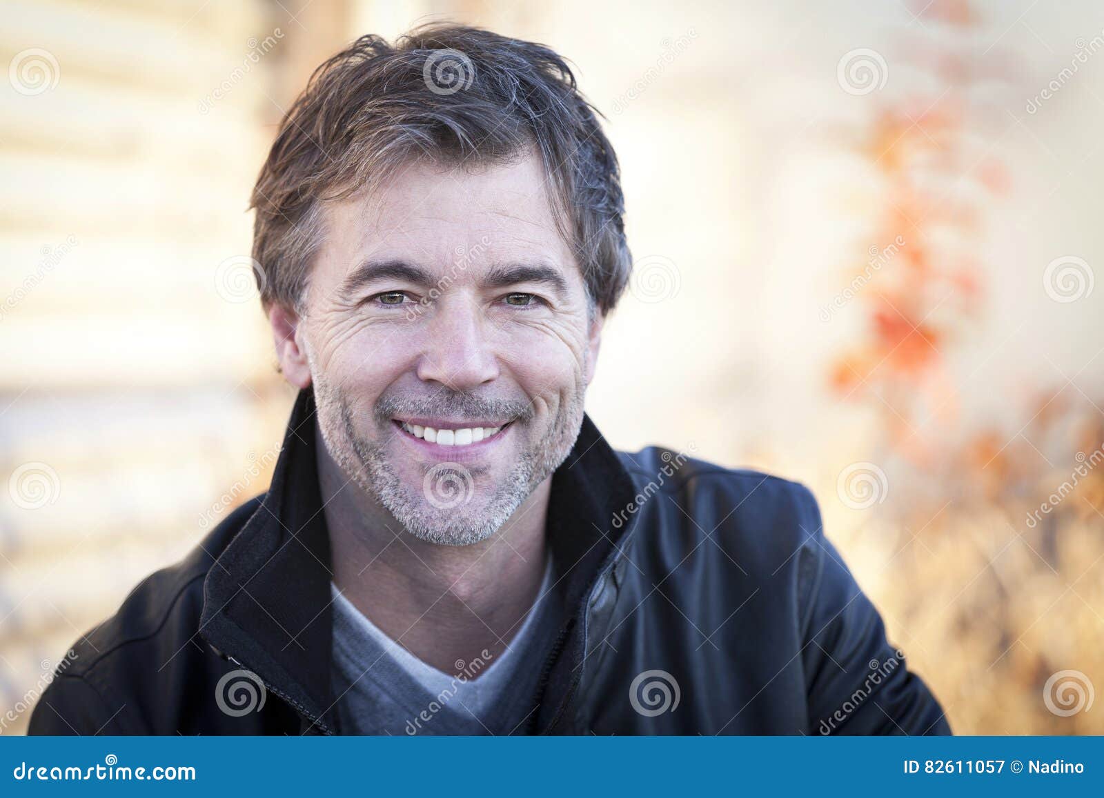 Handsome Mature Happy Man Smiling At The Camera Stock Image Image Of