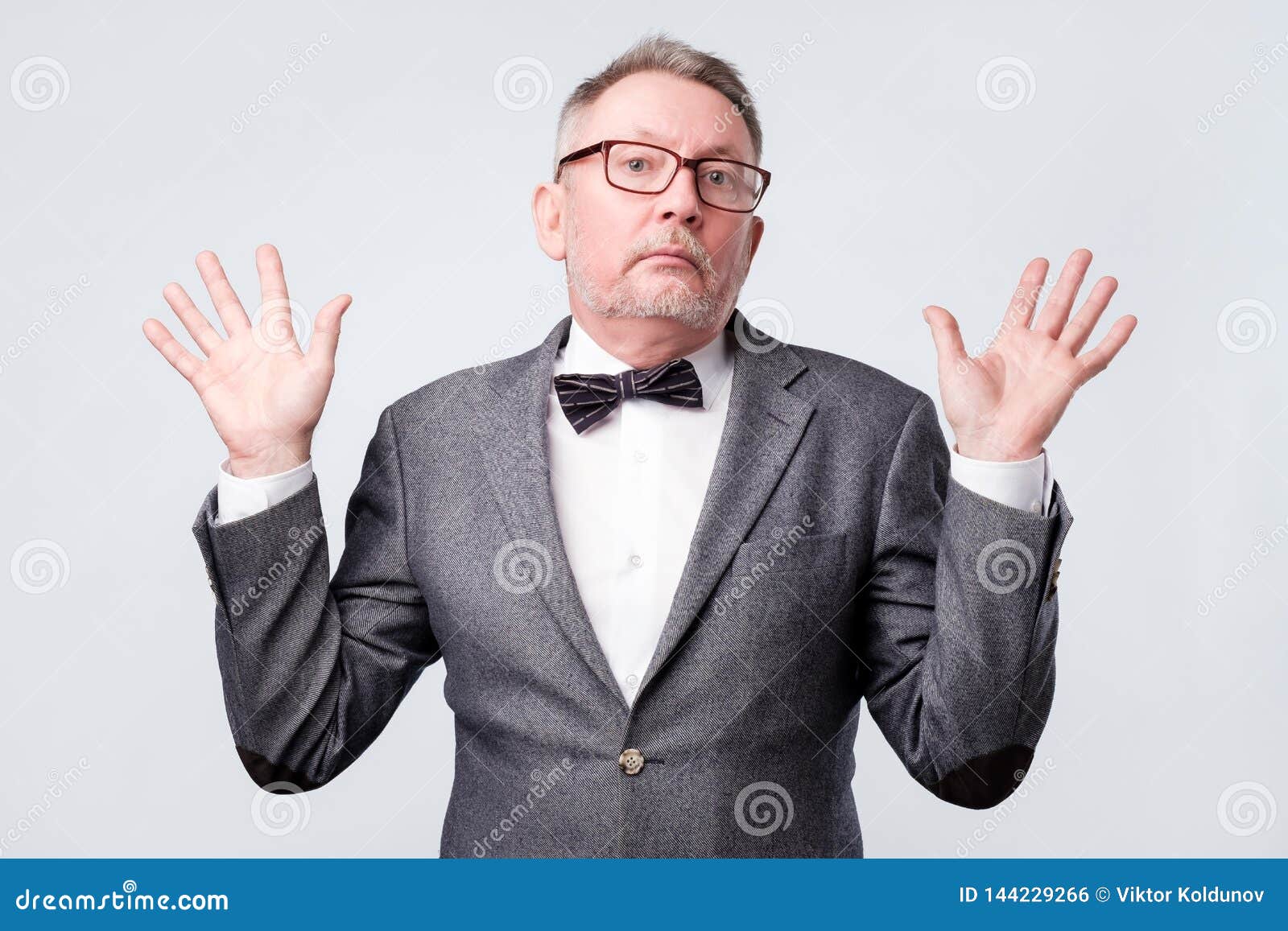 Handsome Mature Worker or Boss Asking Who Cares, so What or Not My ...