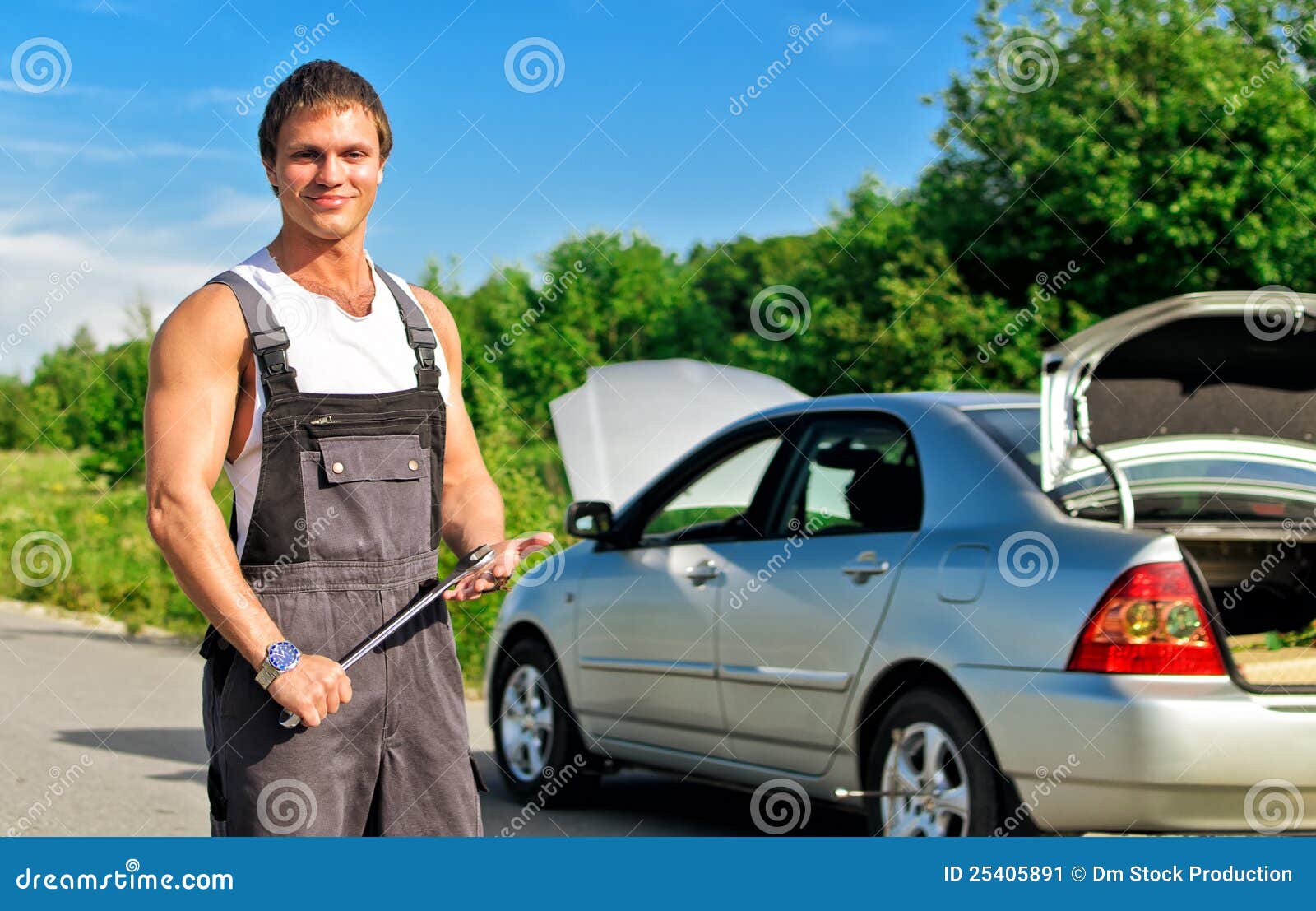 Handsome mechanic stock image. Image of highway, hardware - 25405891
