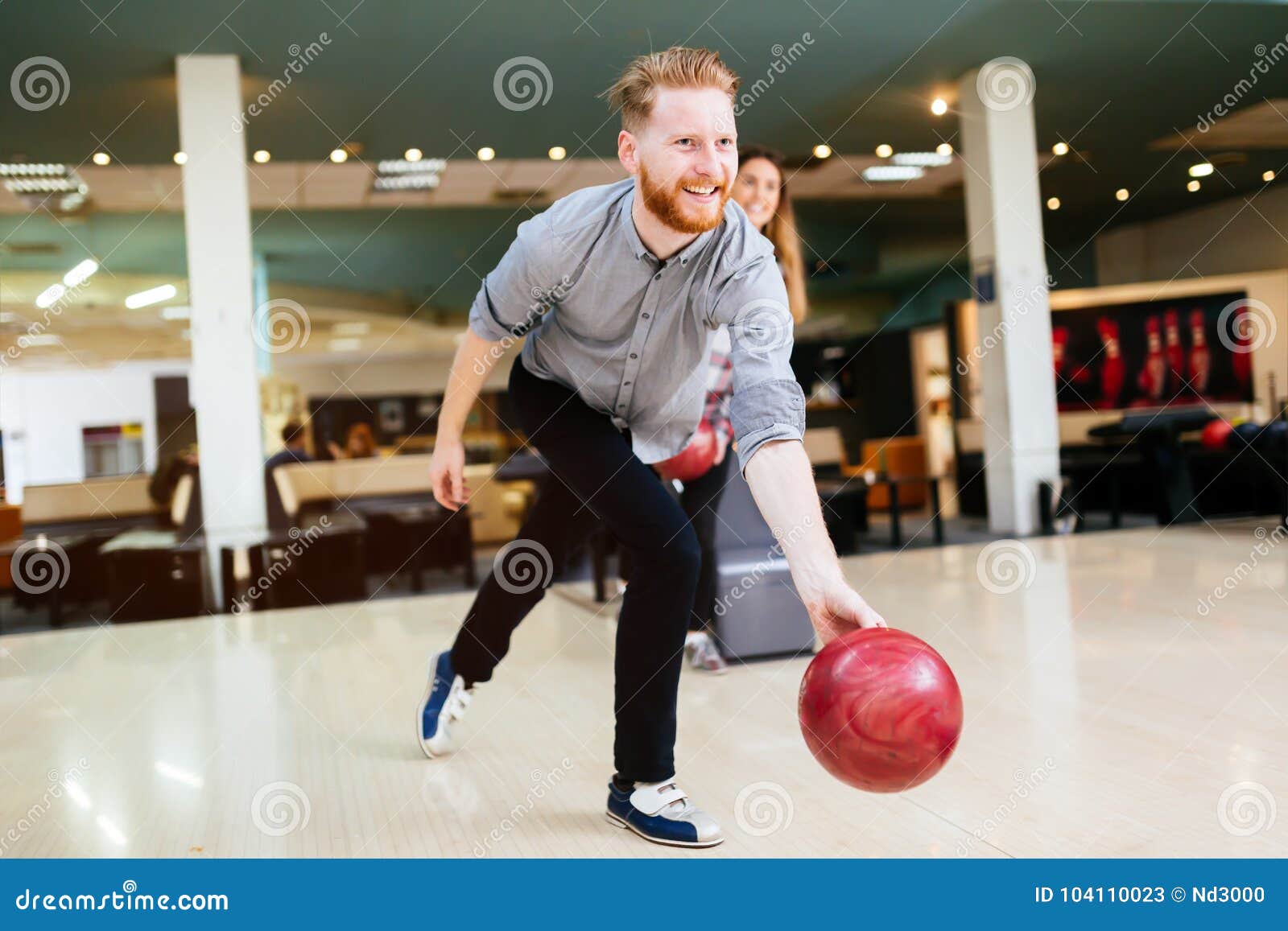 Handsome man bowling stock image. Image of group, player - 104110023