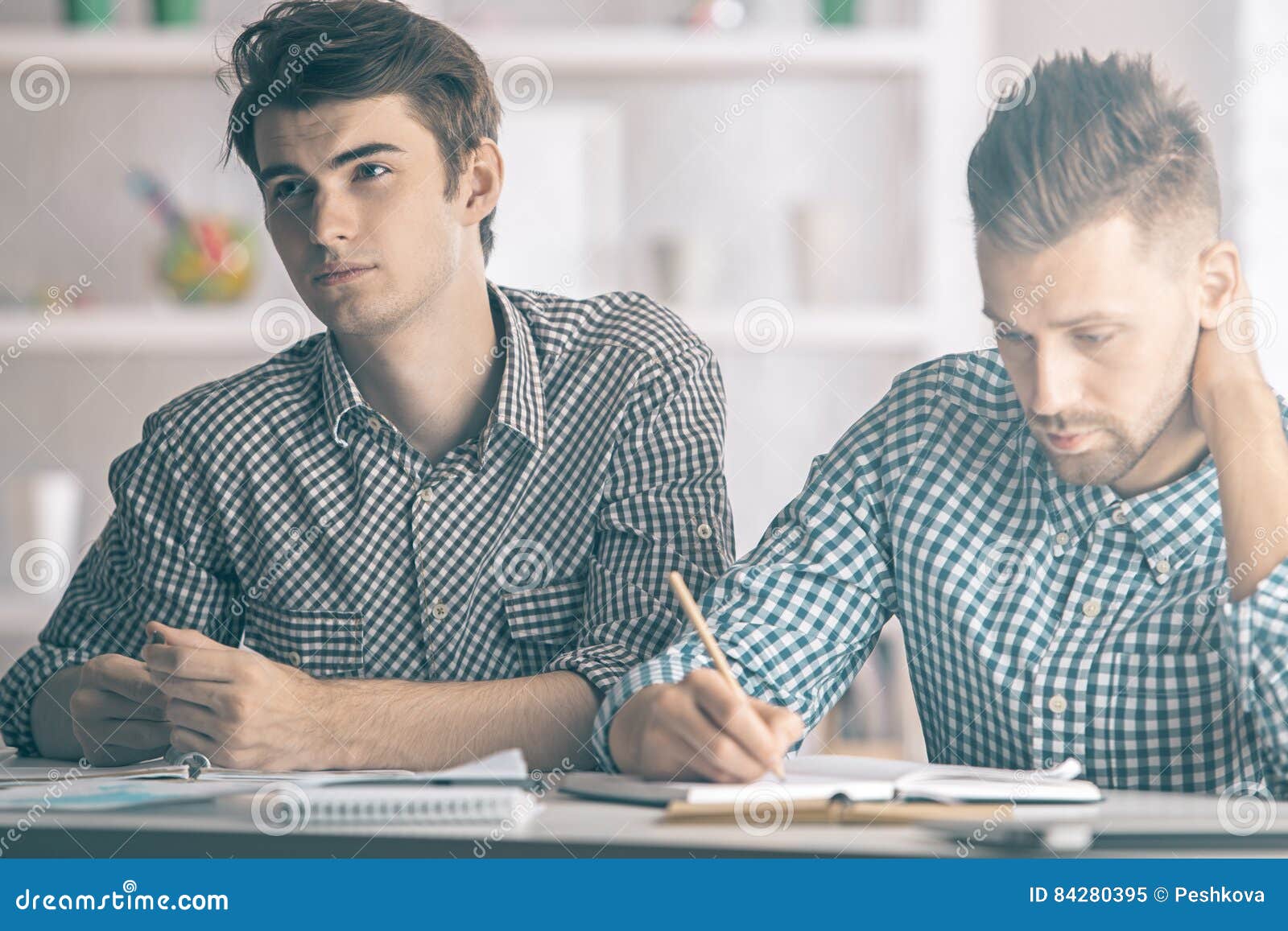 Handsome Men Doing Paperwork Stock Image - Image of financial ...