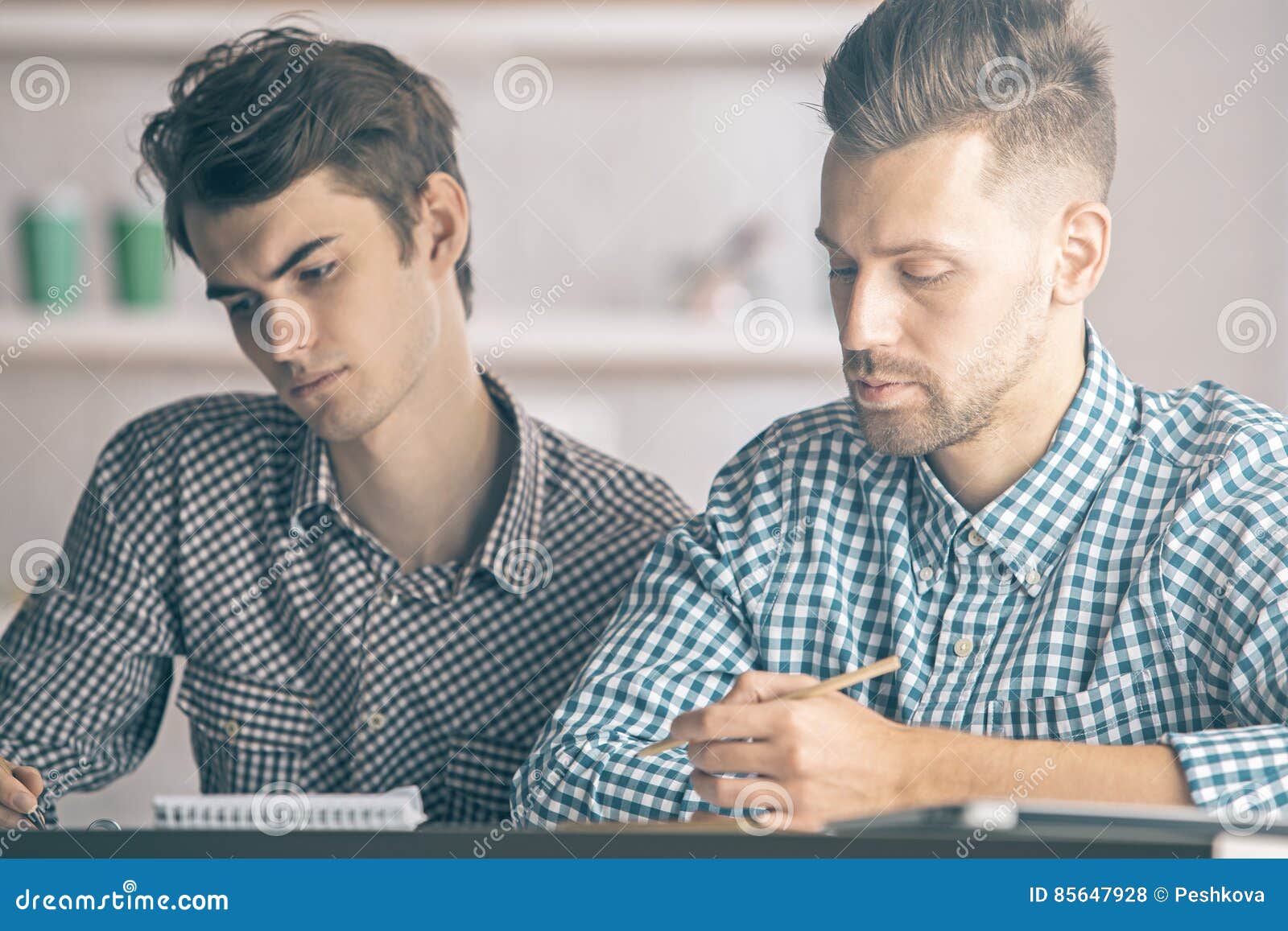 Handsome Men Doing Paperwork Stock Photo - Image of executive ...