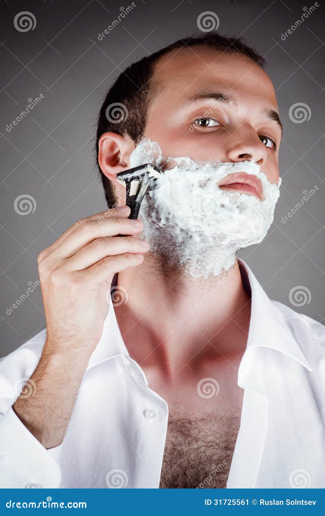 Handsome men for shaving stock image. Image of equipment - 31725561