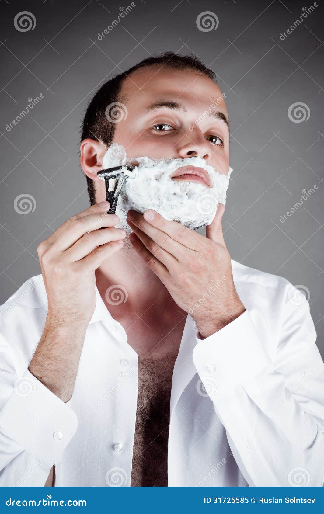 Handsome men for shaving stock image. Image of attractive - 31725585